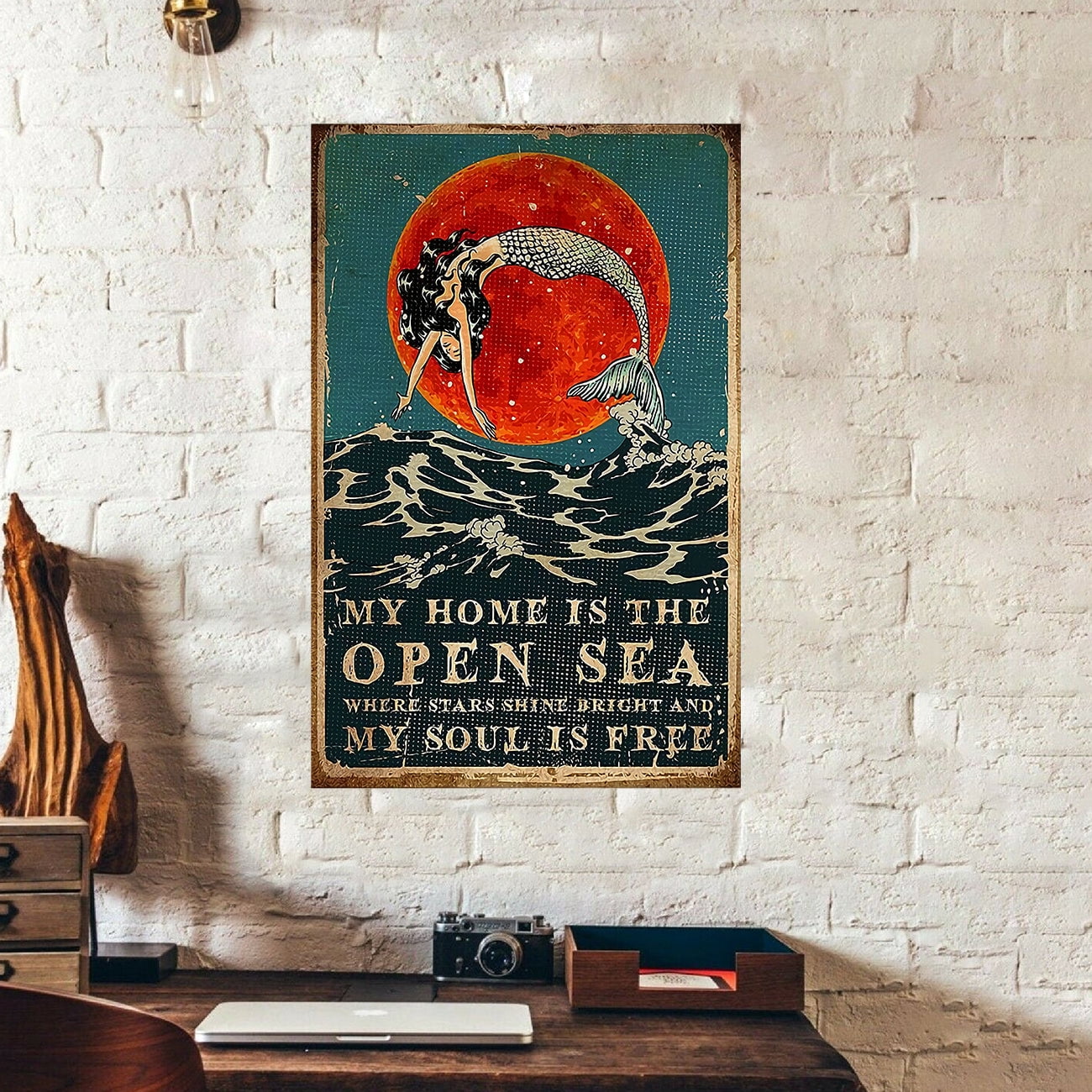My Home Is The Opem Sea My Soul Is Free Mermaid Poster 11 x 17 Inch ...
