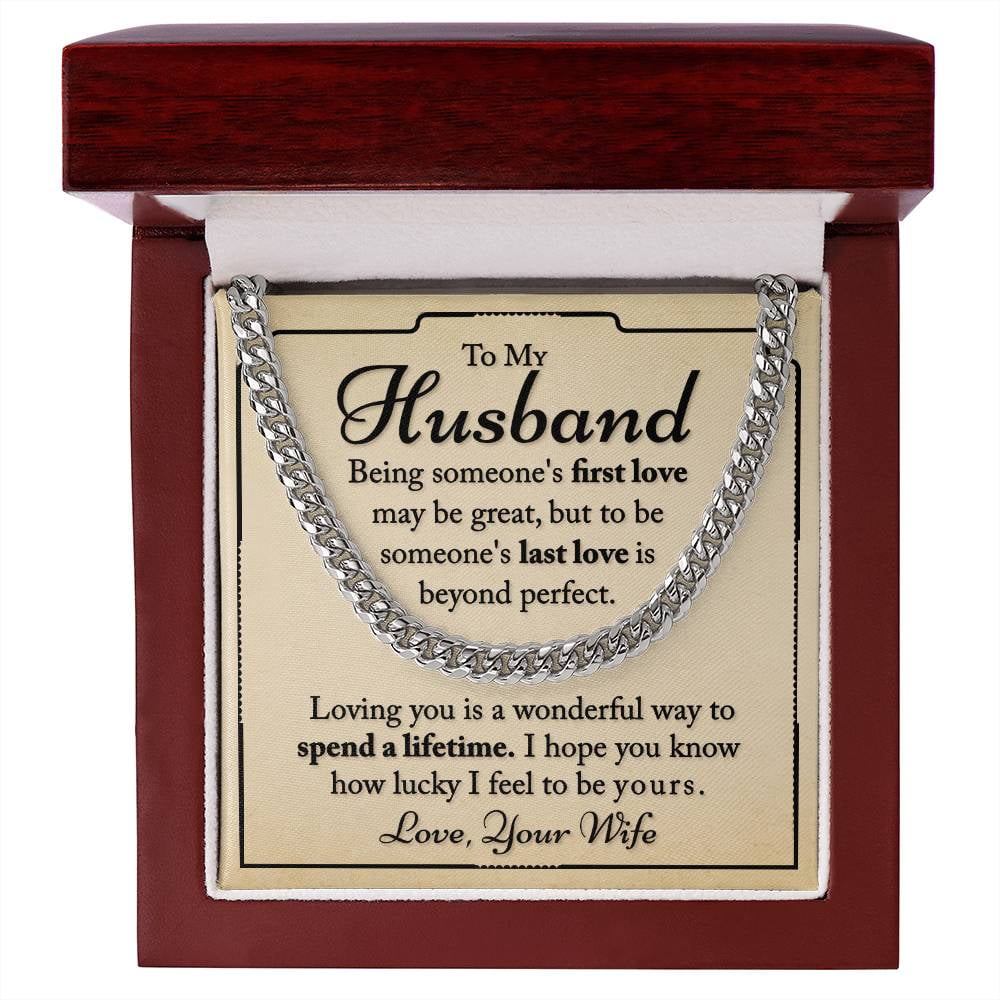 My Husband - I hope you know, Cuban Link Chain, Stainless Steel or ...