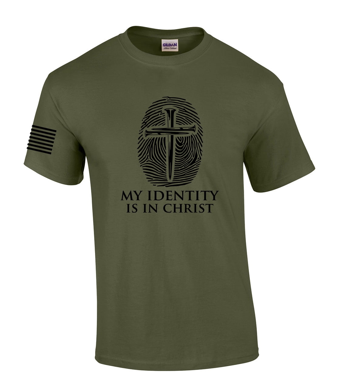 Christian Graphic Tee - Identity In Christ Nail Cross Fingerprint, Men ...