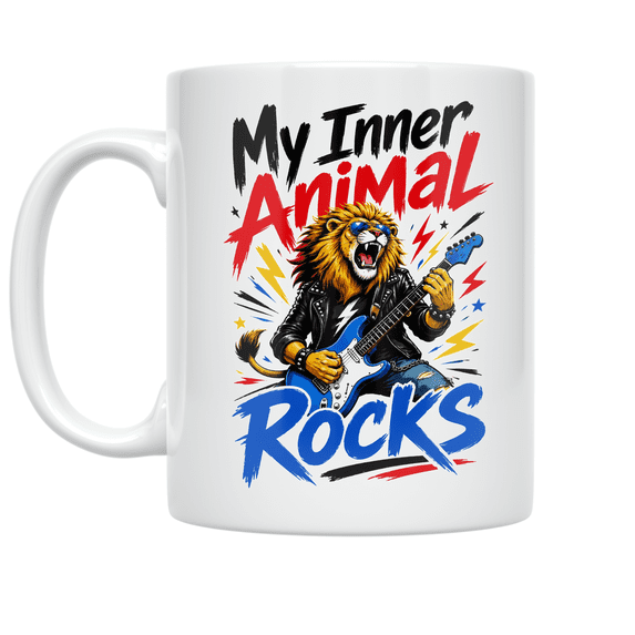 My Inner Animal Rocks - Rockstar Animal Art Enthusiast - 11 oz Ceramic ...