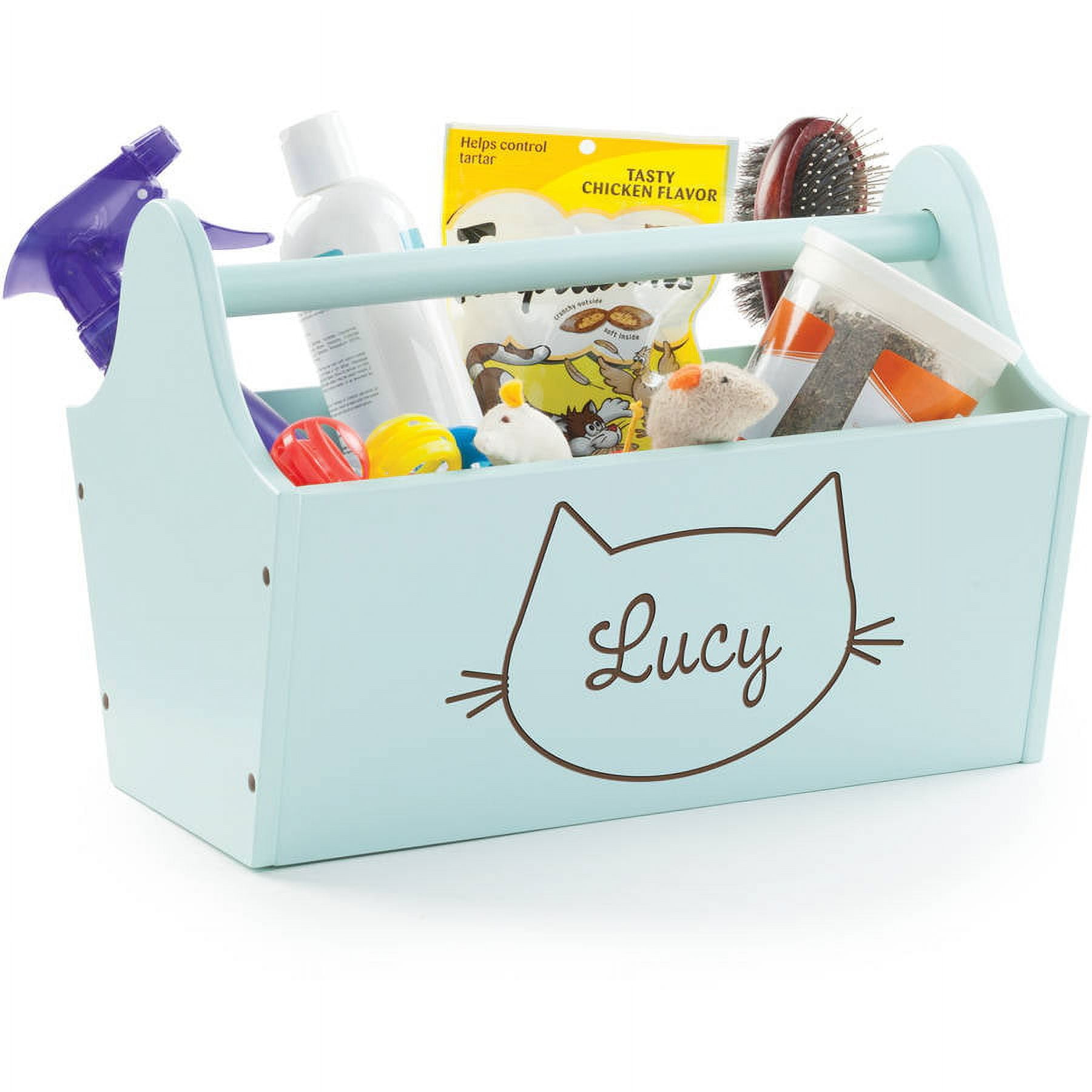 My Kitty Personalized Wooden Storage Caddy 13L x 9W x 9H - Walmart.com