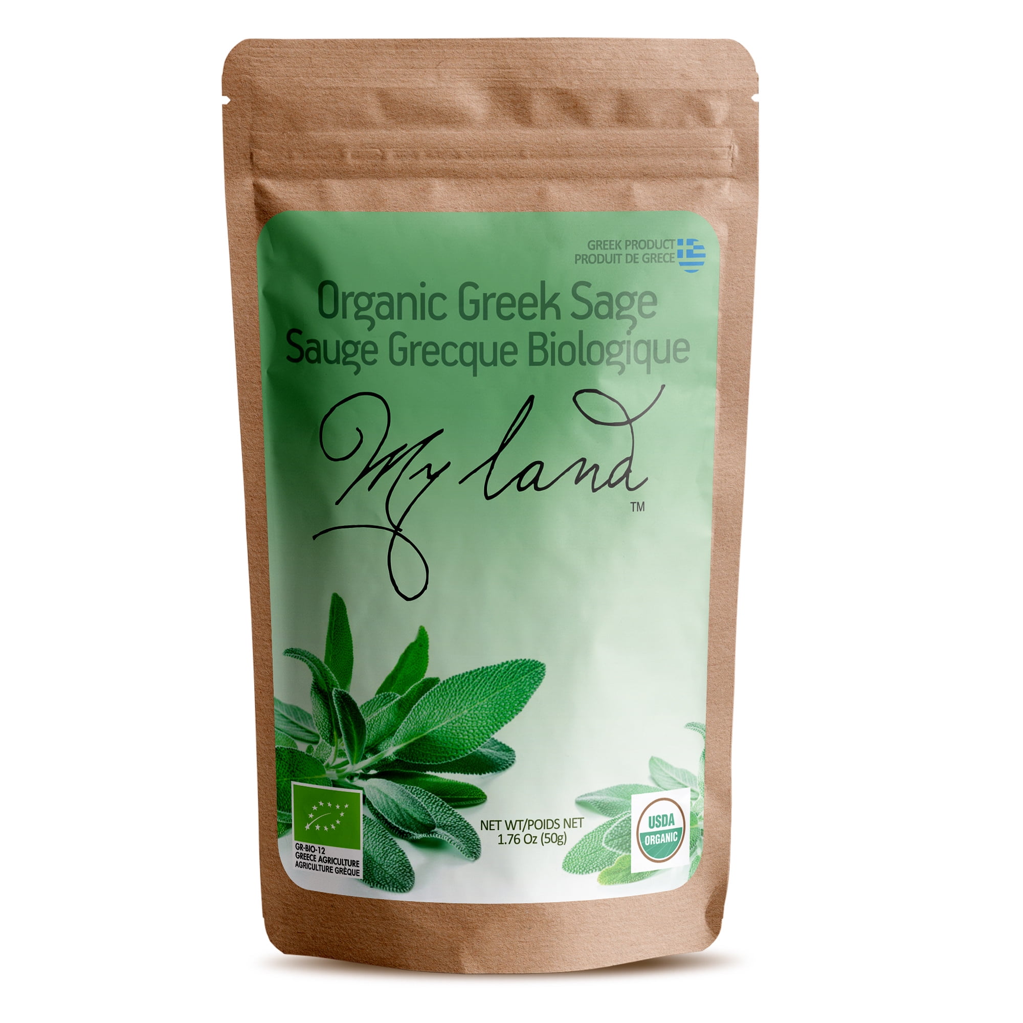 My Land Organic Greek Sage, Hand-Picked and Dried from Mt Olympus, 1 ...