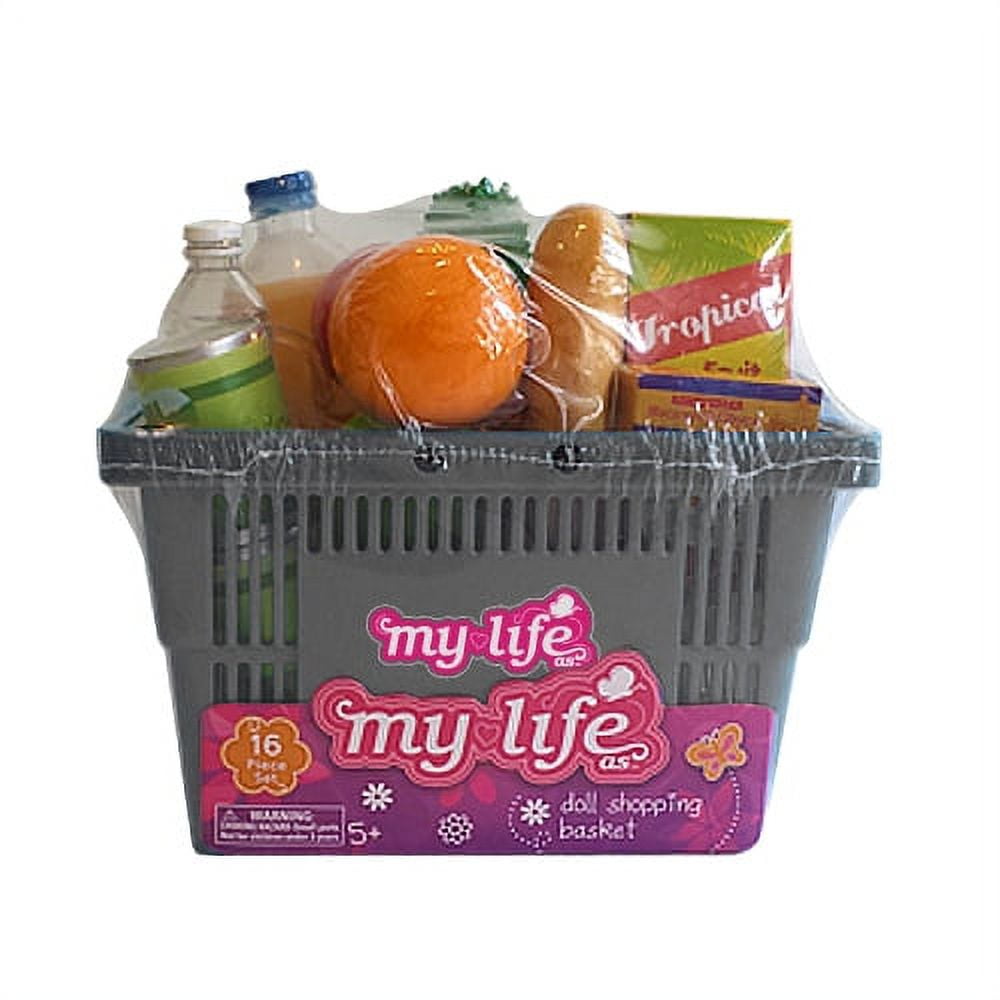 My Life As Shop Basket, Silver, Realistic Food Items, Set of 16 Pieces ...