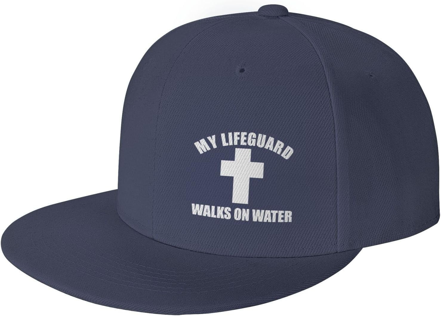 My Lifeguards Walks On Water Hat Snapback Baseball Cap Funny Flat Brim ...