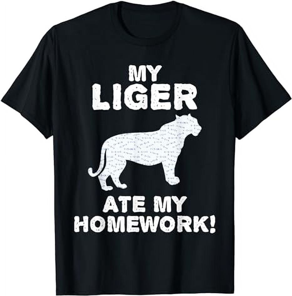 My Liger Ate My Homework Tigon Animal Back To School Kid T-Shirt ...