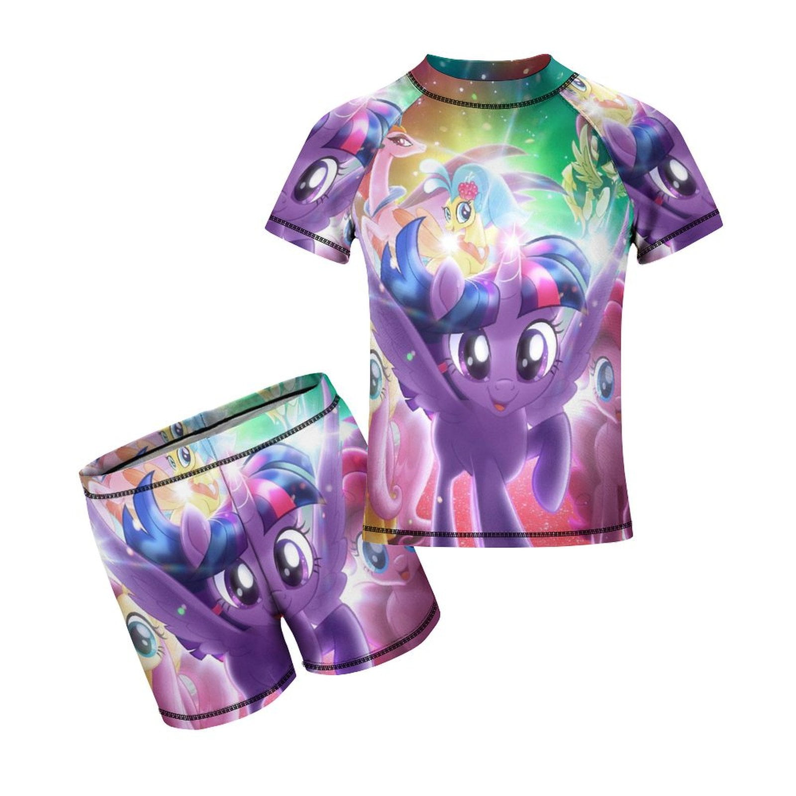 My Lit-tle Pony Boys Two Piece Swimsuit Kids Swimwear Set Short Sleeve ...