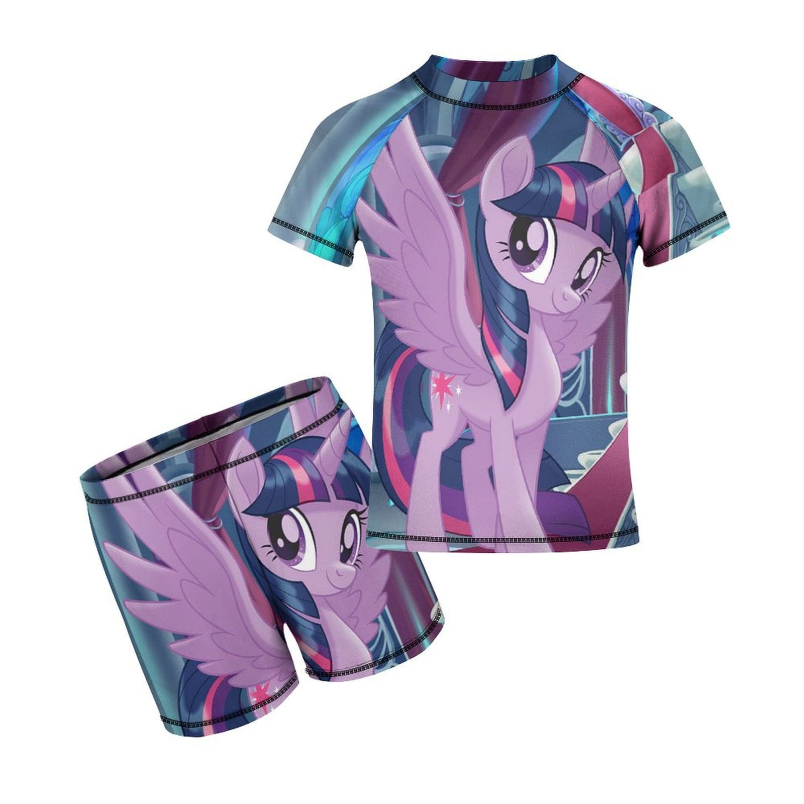 My Lit-tle Pony Boys Two Piece Swimsuit Kids Swimwear Set Short Sleeve ...