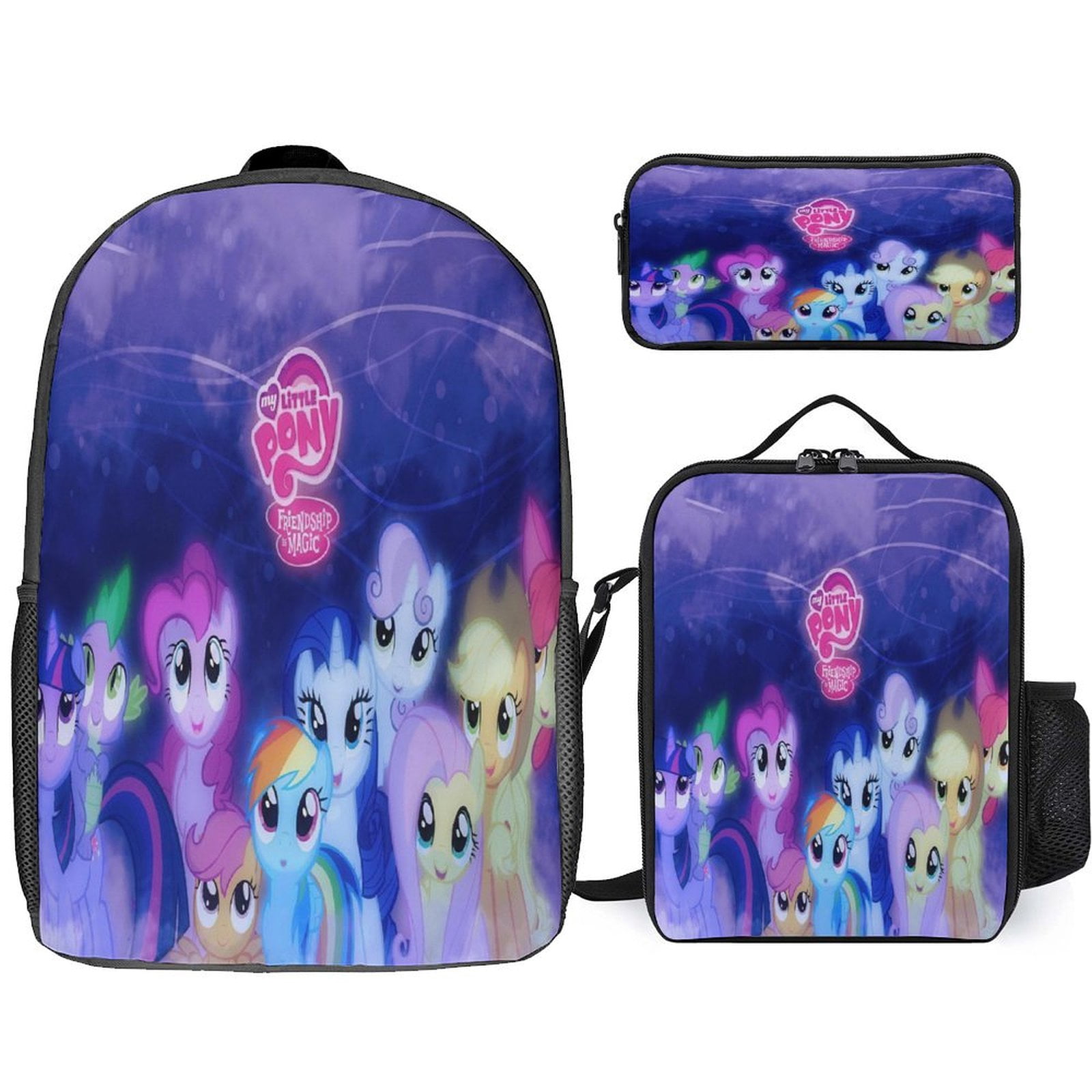 My Lit-tle Pony s Backpack Set Anime Bag 3 Piece Set Sports Casual ...