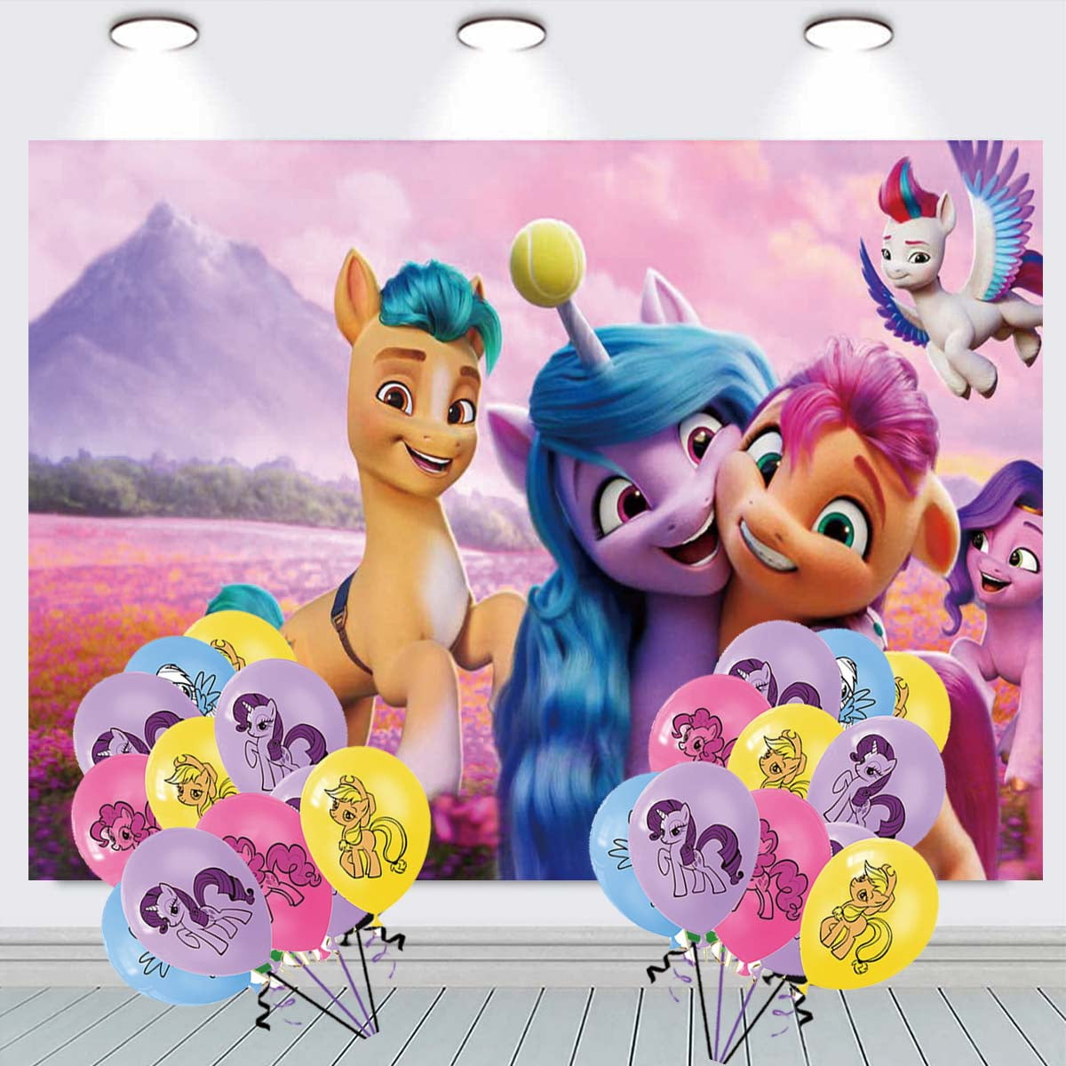 My Little Pony Backdrop Balloons Banner Party Decorations Taspestry ...