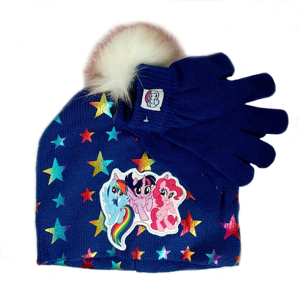 My Little Pony Beanie Hat with Pom and Glove Set, One Size - Walmart.com