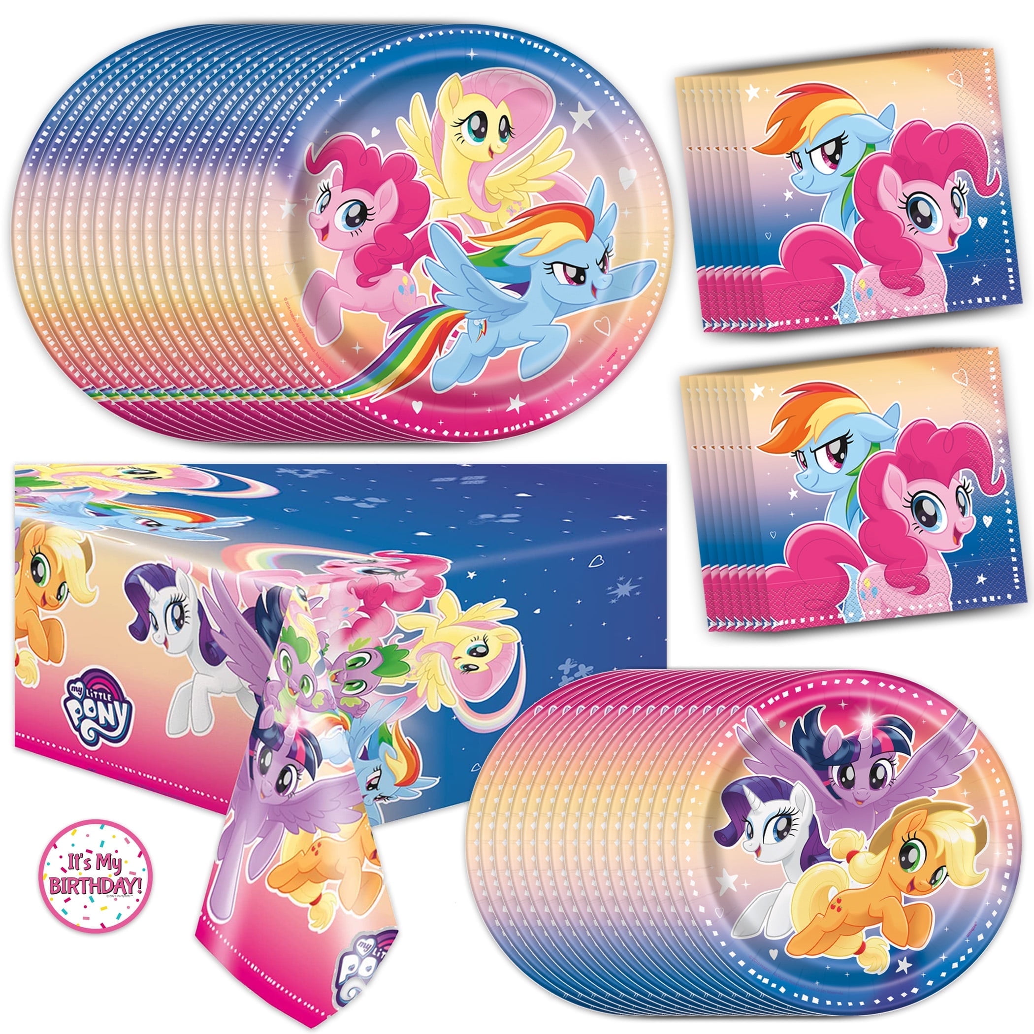 My Little Pony Birthday Party Decorations for 16 | Tablecover, Dinner ...