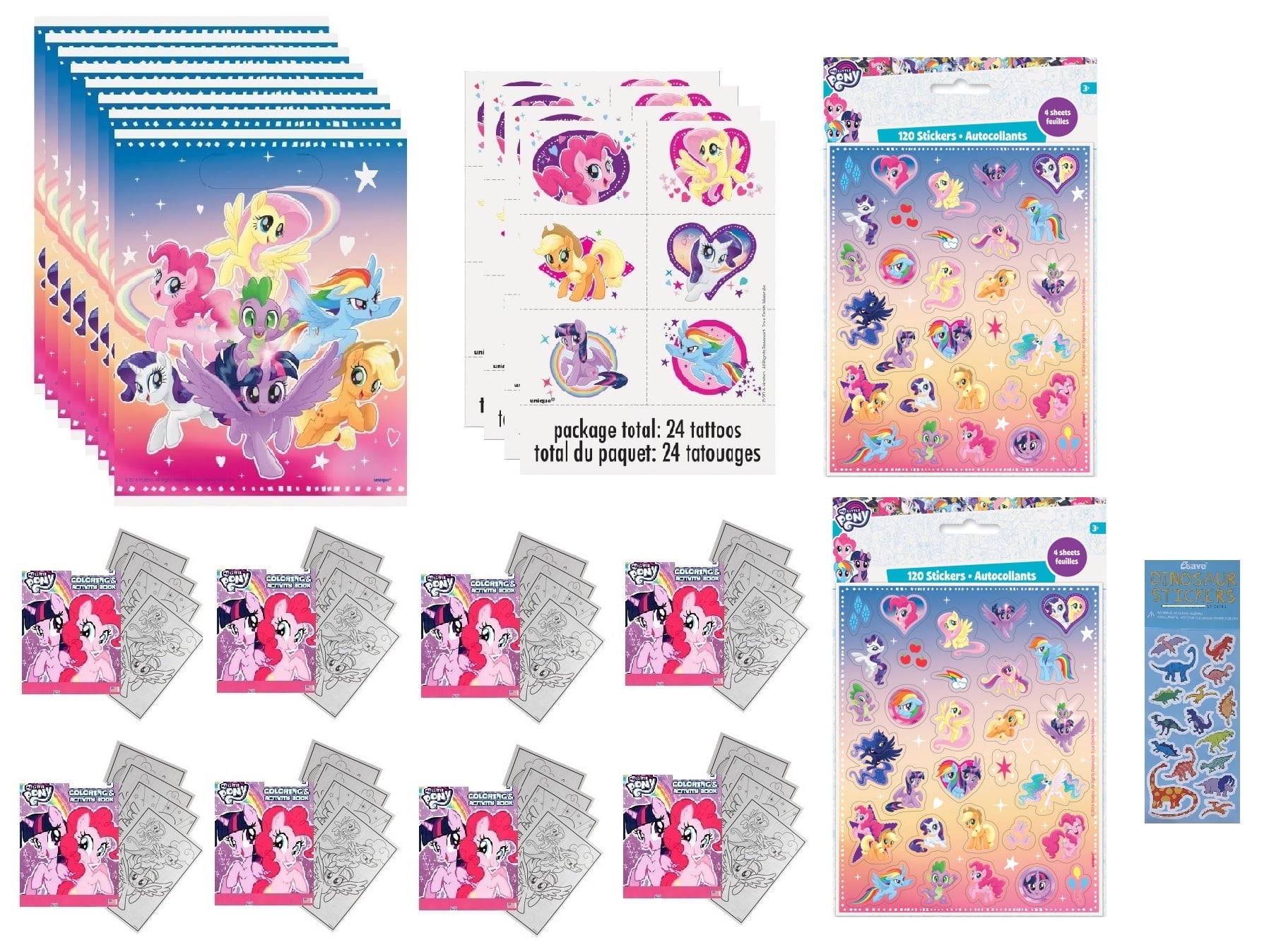My Little Pony Birthday Party Supplies Bundle includes 8 Loot Bags, 8 ...