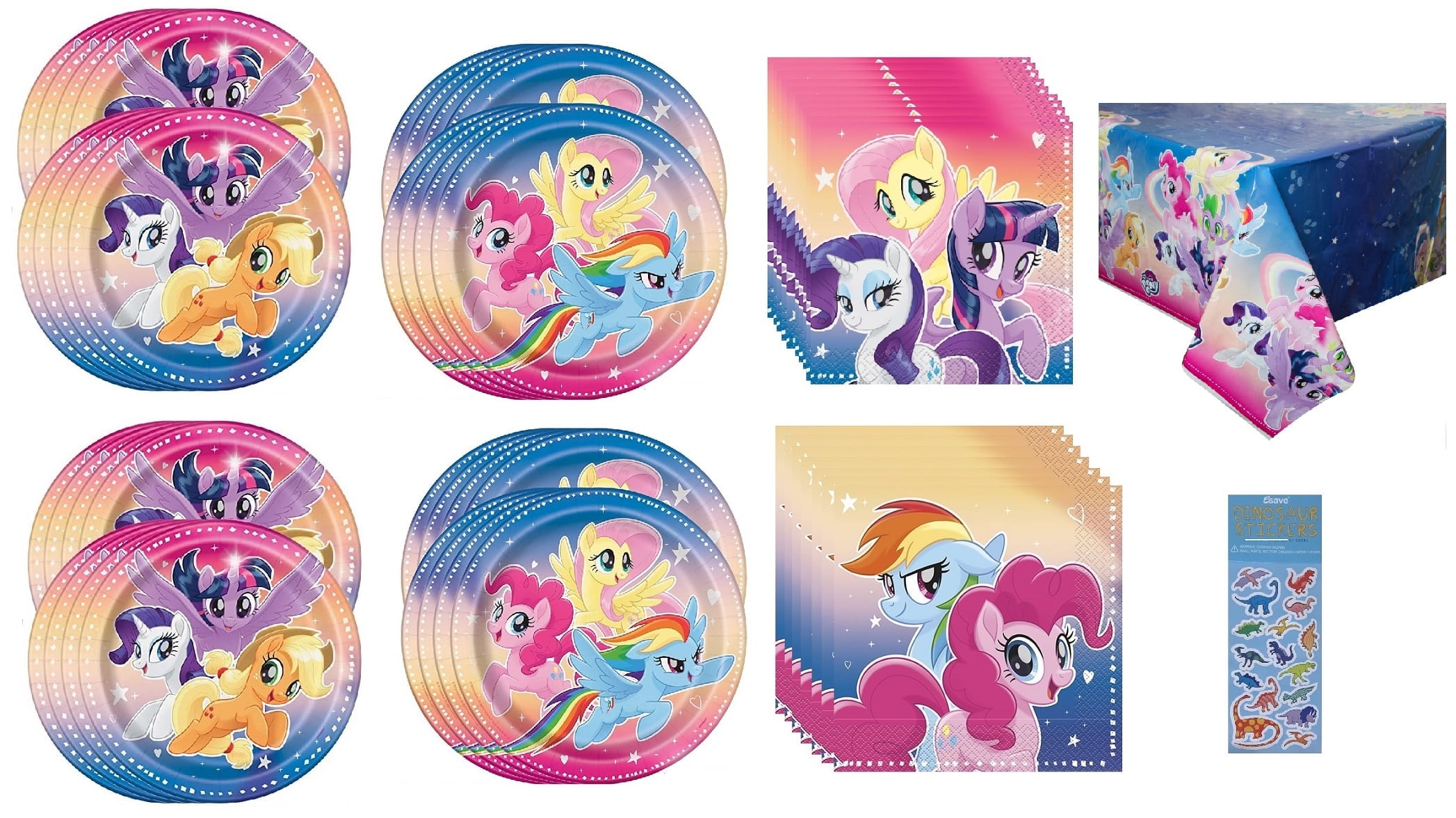 My Little Pony Birthday Supplies Bundle includes 16 Dessert Cake Plates ...