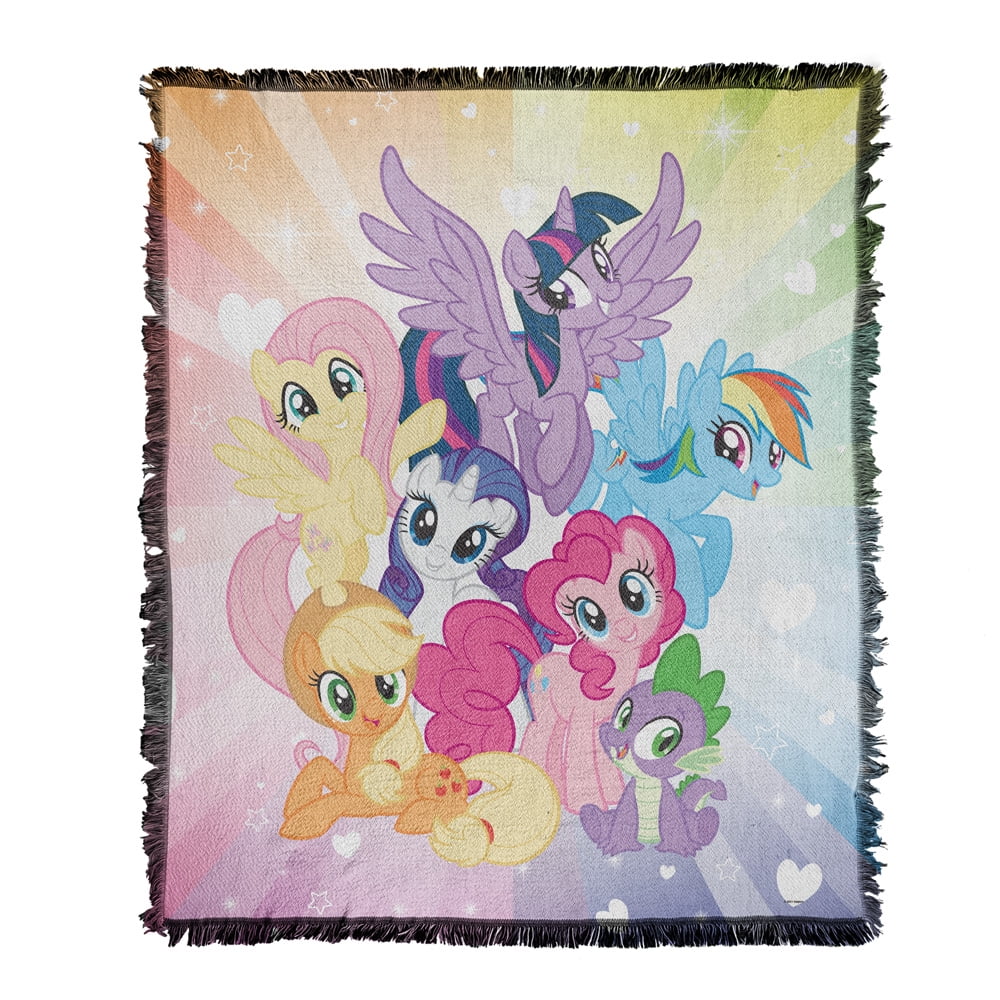My Little Pony Blanket, 50"x60" Pony Pile Woven Tapestry Cotton Blend ...