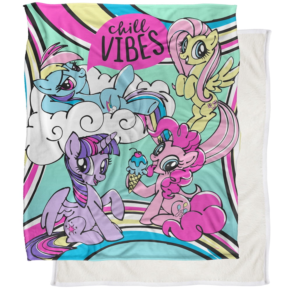 My Little Pony Blanket, Chill Vibes Silky Touch Sherpa Back Super Soft ...