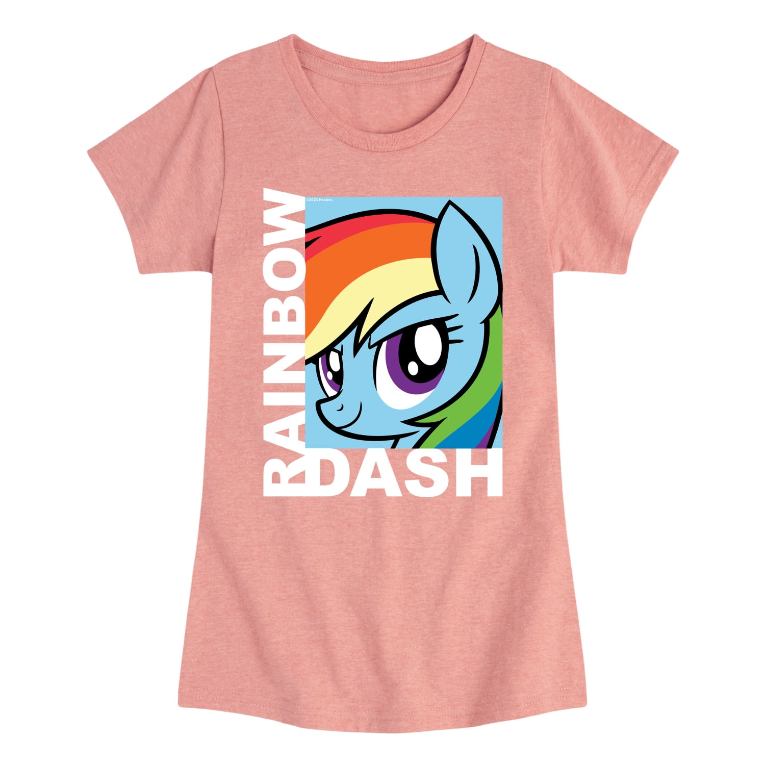 My Little Pony - Block Rainbow Dash - Girls Fitted Short Sleeve Tee ...