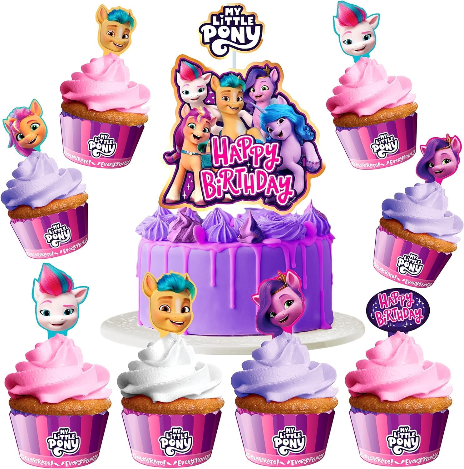 My Little Pony Cake Topper & My Little Pony Cupcake Toppers Kit ...