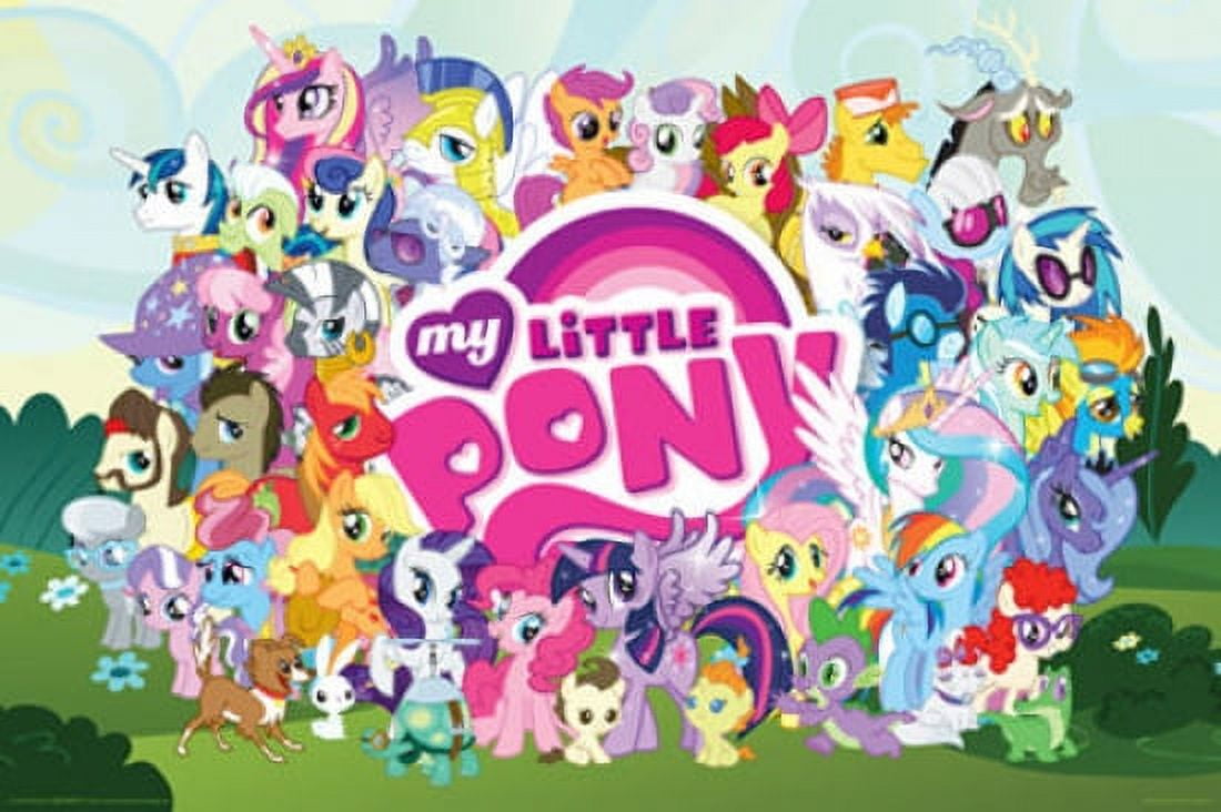 Rolled Poster My Little Pony - Cast 24'' x 36'' Framed Poster - Walmart.com