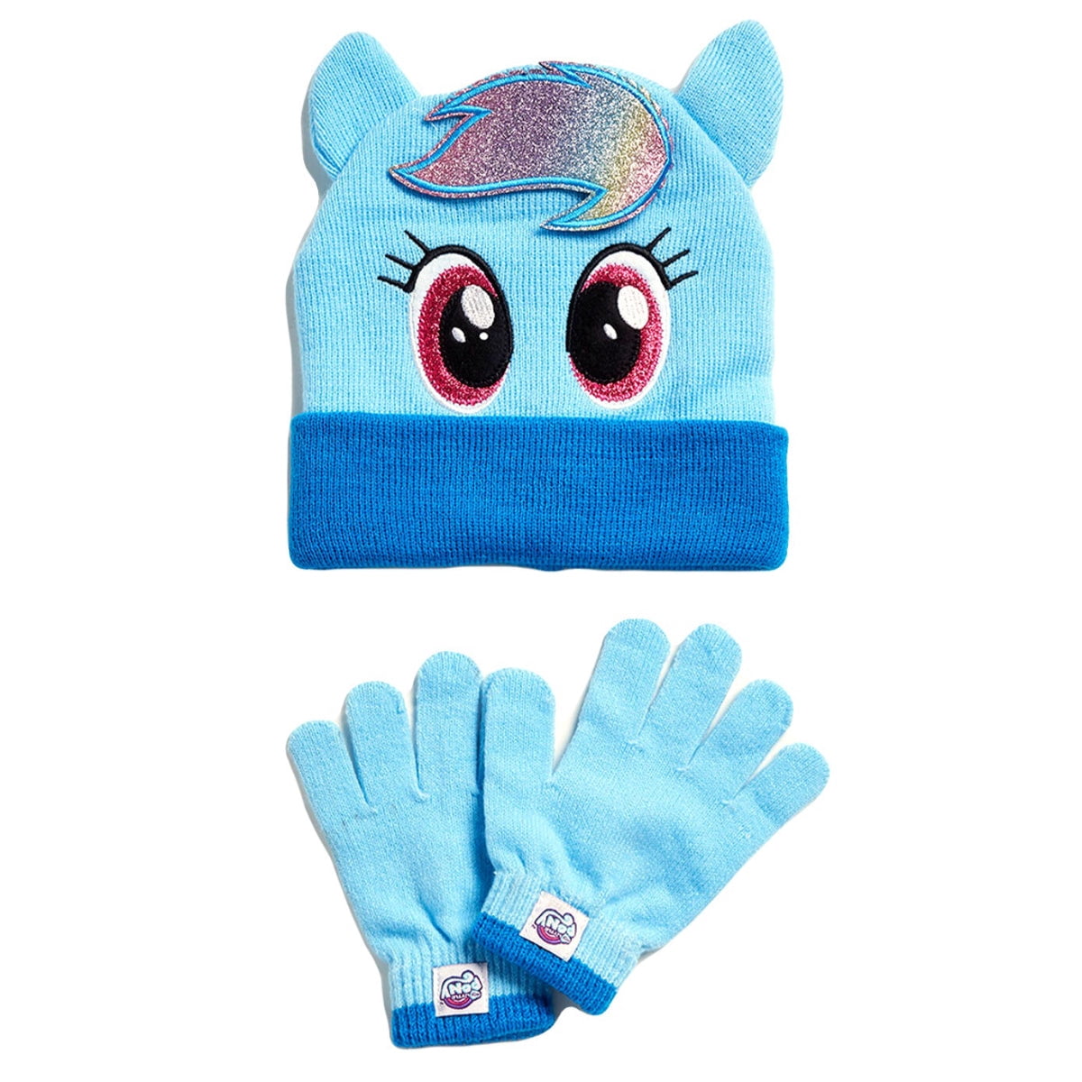 My Little Pony Girl's Age 4-6 Glitter Rainbow Two-Piece Hat & Gloves ...