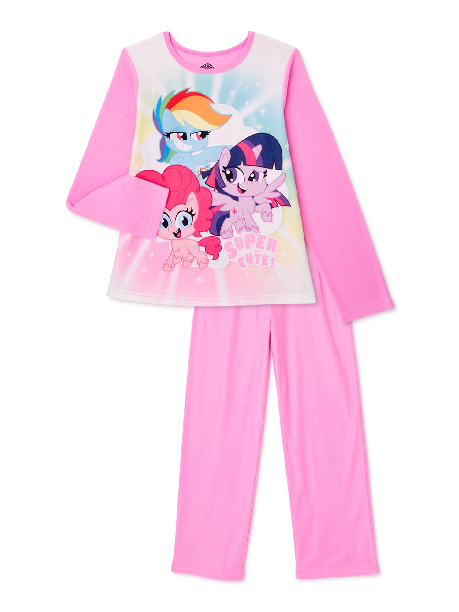 My Little Pony Girls 4-12 Comfy 2 Piece Pajama Set with Colorful Prints ...