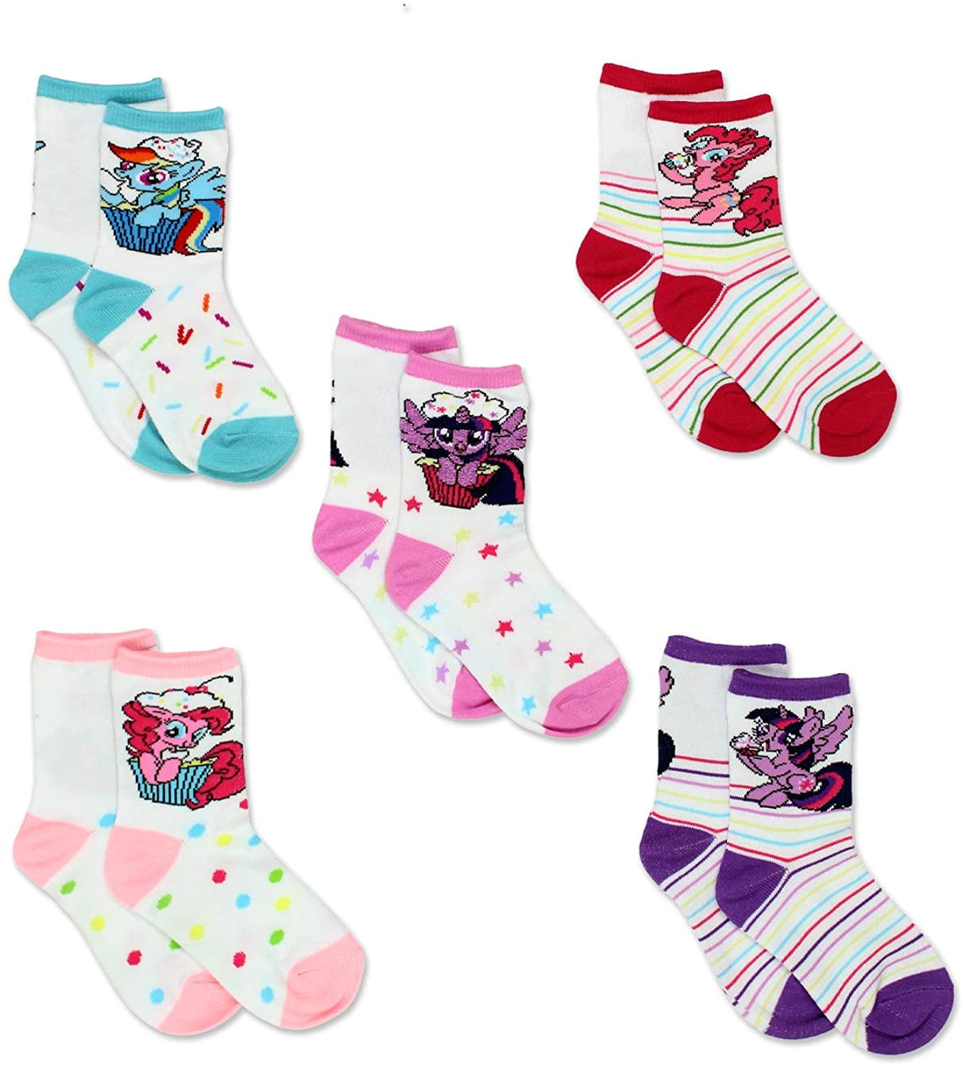 My Little Pony Girls 5 pack Crew Socks (Girls) MJ119GCCZA - Walmart.com