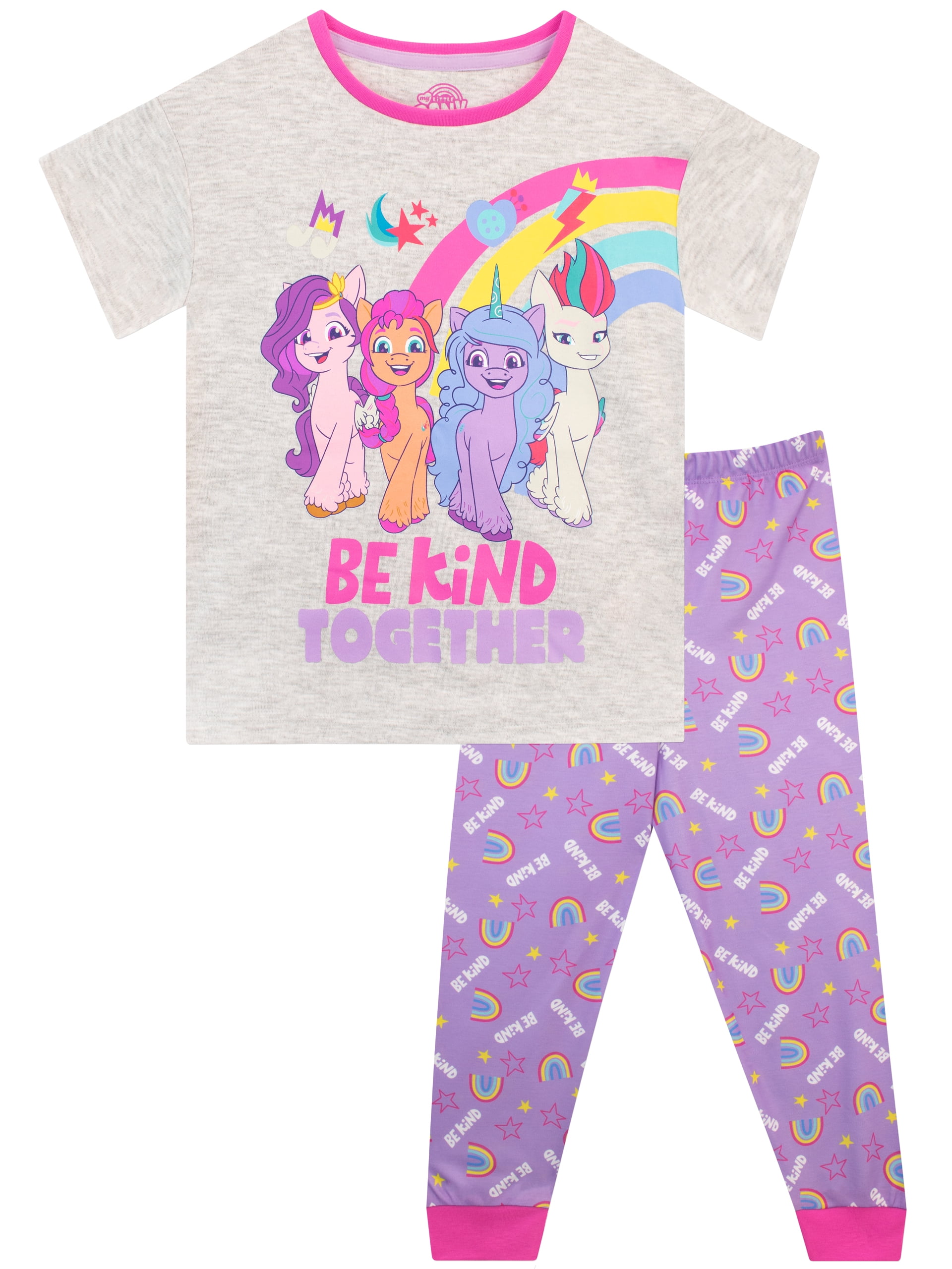 My Little Pony Girls Be Kind Pajamas Gray Sizes 4-12 - Walmart.com
