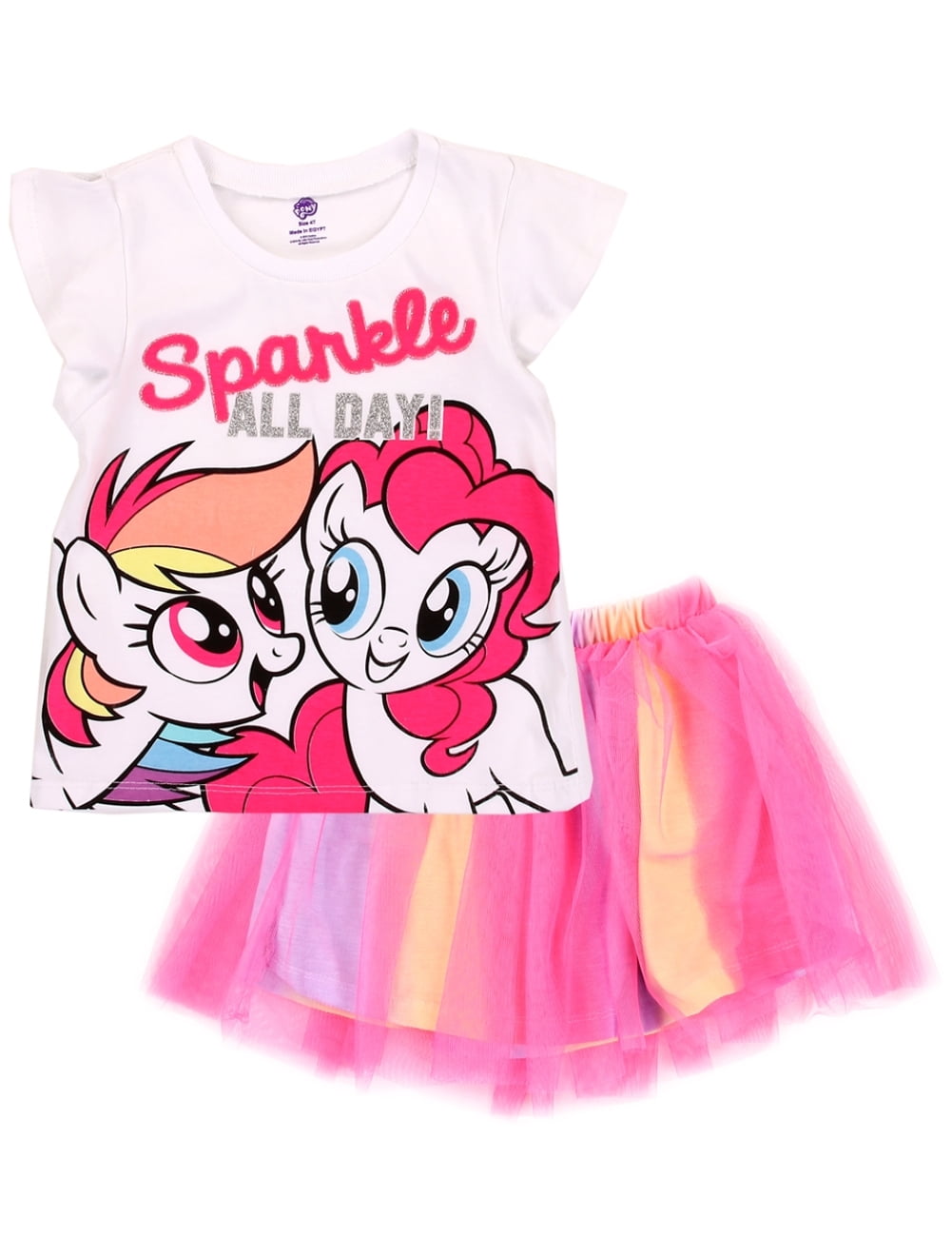 My Little Pony Girls' Flutter Sleeve Top and Tutu Skirt Set (Toddler ...