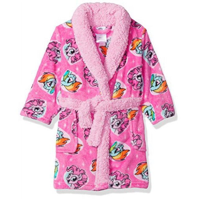 My Little Pony Girls' Little Luxe Plush Robe, White As Clouds, 4 ...