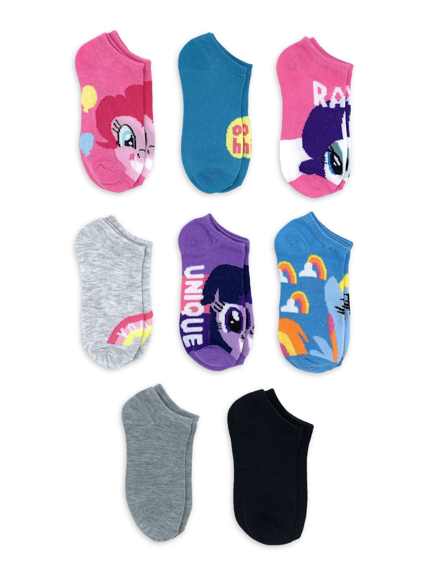 My Little Pony Girls Unicorn No Show Socks 8-Pack - Walmart.com