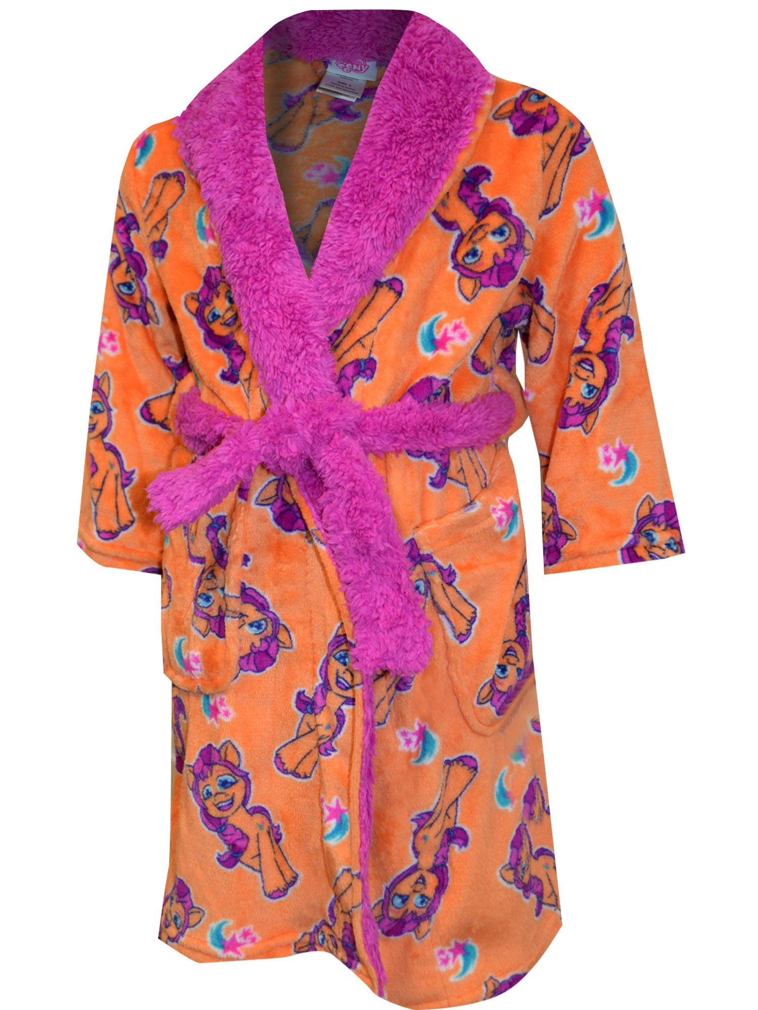 My Little Pony Girls' Plush Bath Robe - orange/multi, 4 - 5 (Little ...
