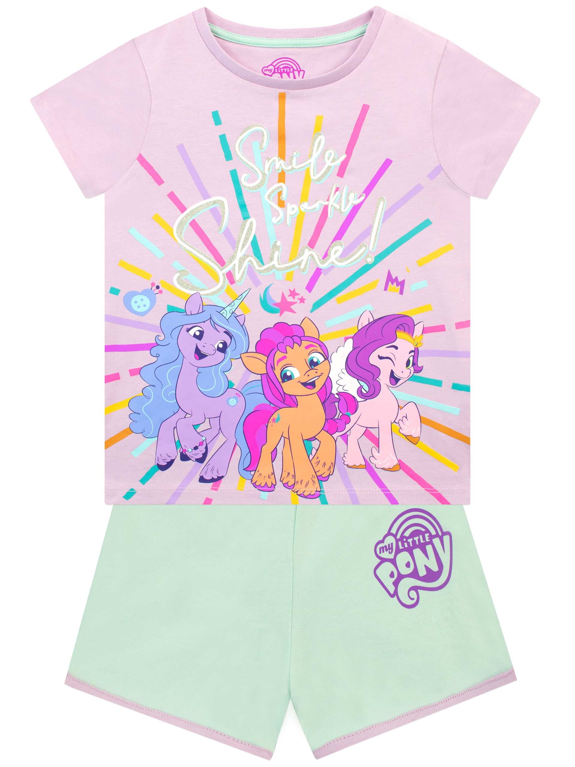 My Little Pony Girls T-Shirt And Shorts Set Purple Sizes 4-12 - Walmart.com