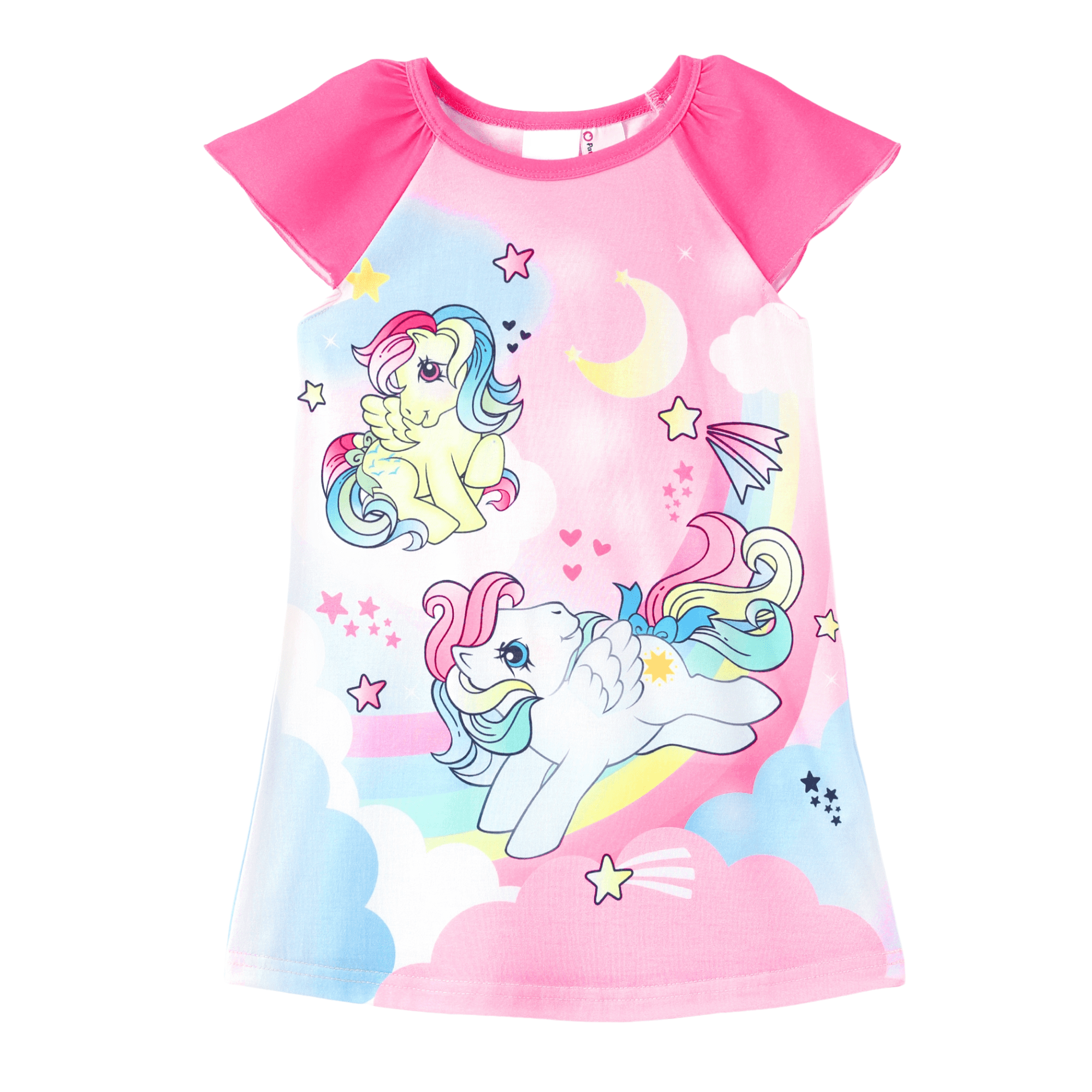 My Little Pony Nightgown, Rainbow Flutter Sleeves Pajama Dress, Girls Size 3-13 - Walmart.com