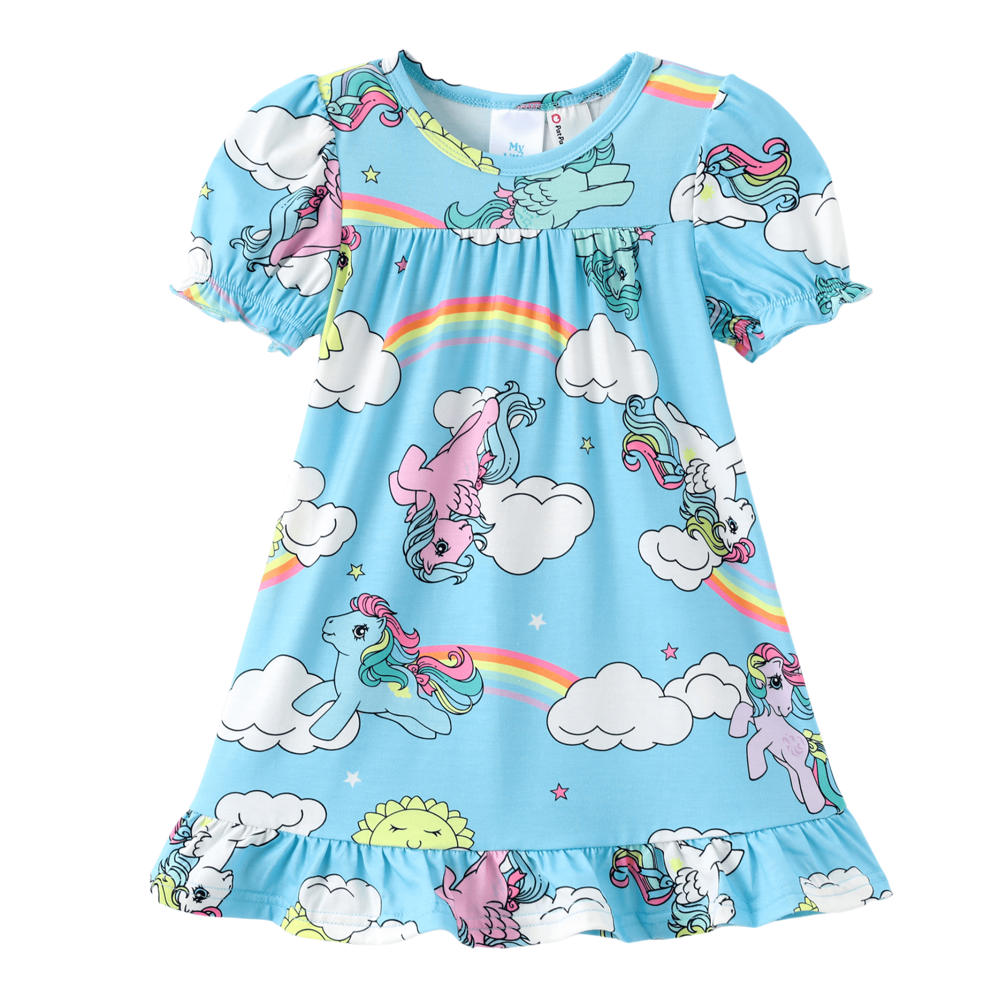 My Little Pony Girls pajamas Character Rainbow Pattern Ruffled Sleeves ...