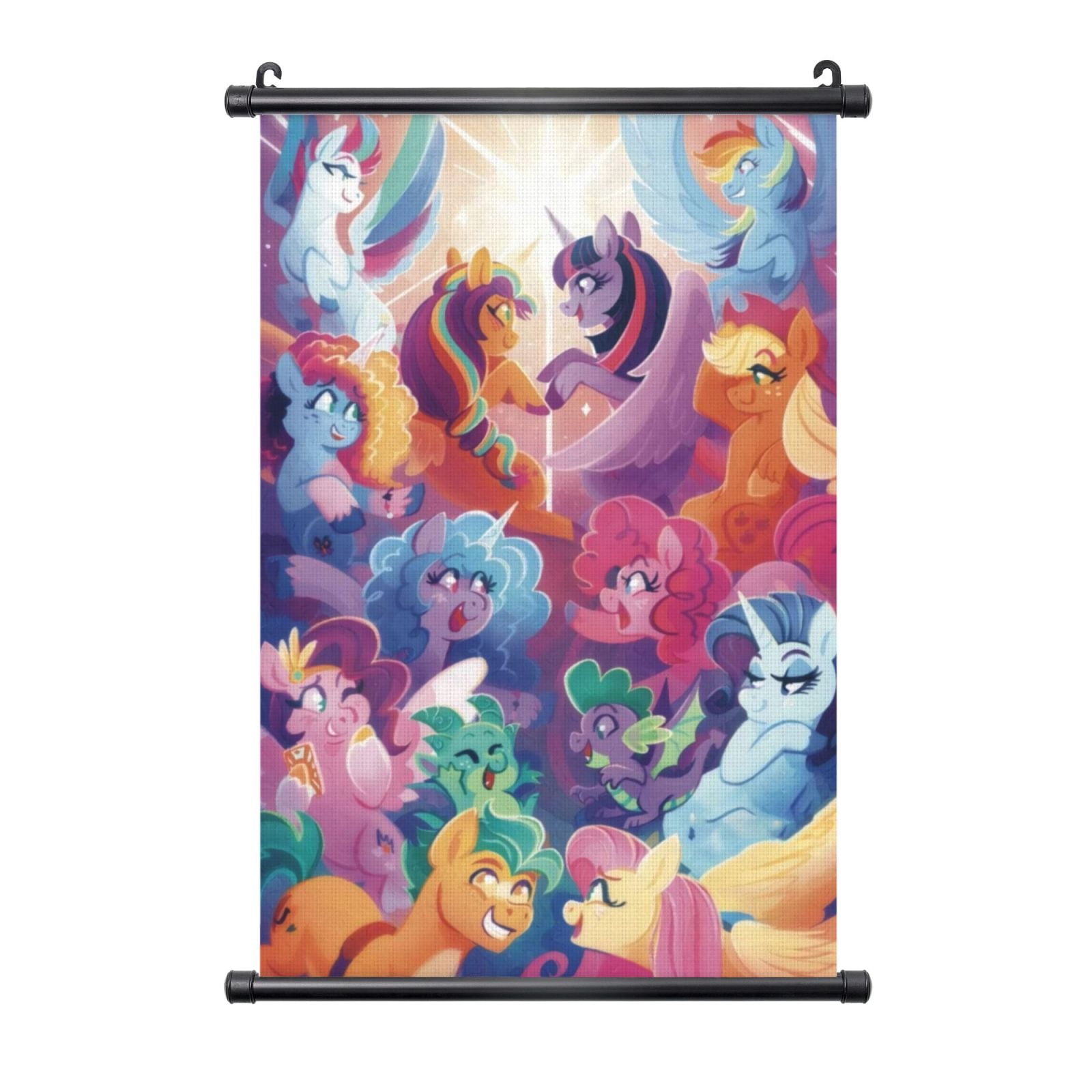 My Little Pony Hanging Poster Plastic Shaft Canvas Wall Hanging Banner ...