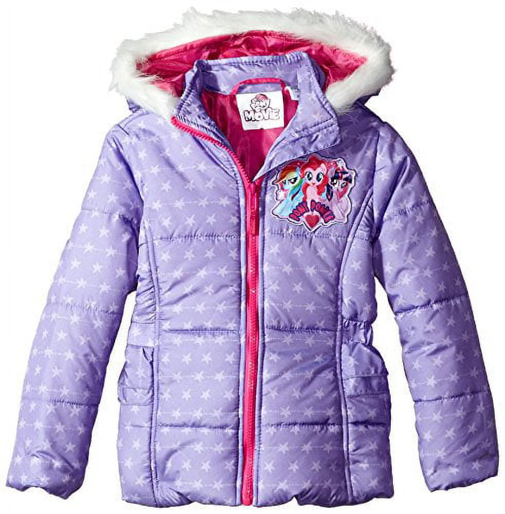 My Little Pony Little Big Girls MLP Puffer Jacket 4, Violet - Walmart.com