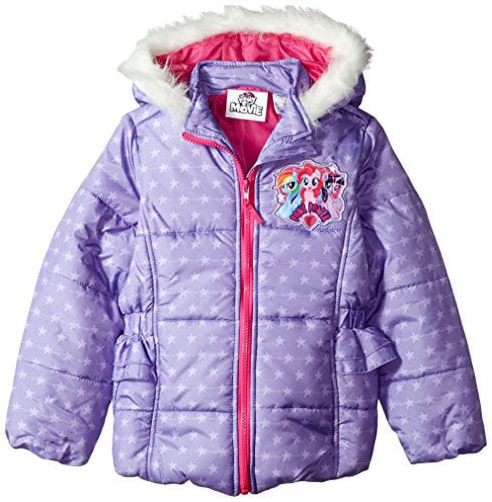 My Little Pony Little Big Girls MLP Puffer Jacket 5, Violet - Walmart.com