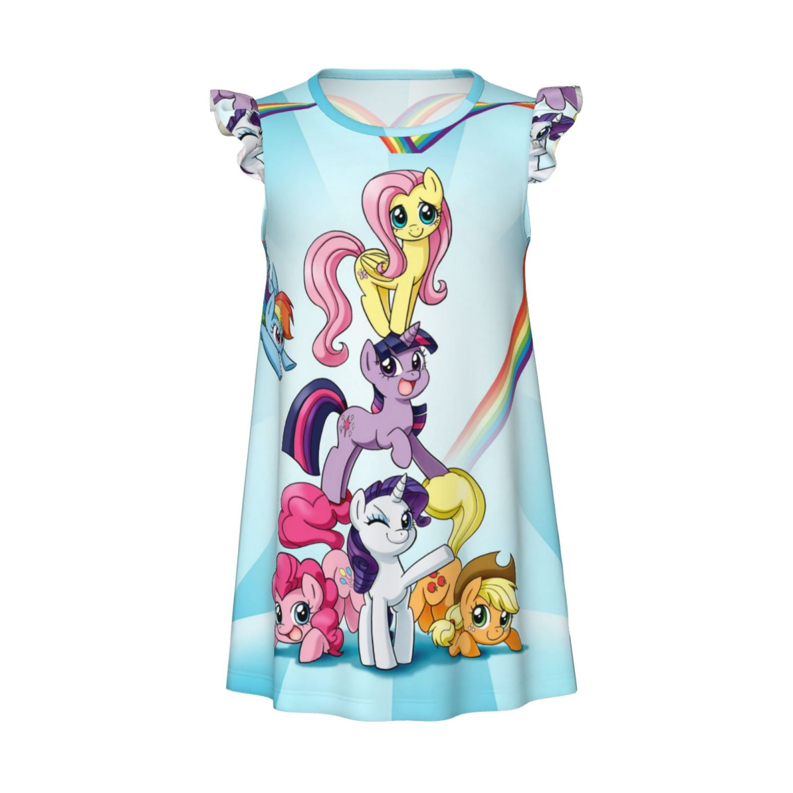 My Little Pony Little Girls Nightgowns Soft Flutter Sleeve Night Dress ...