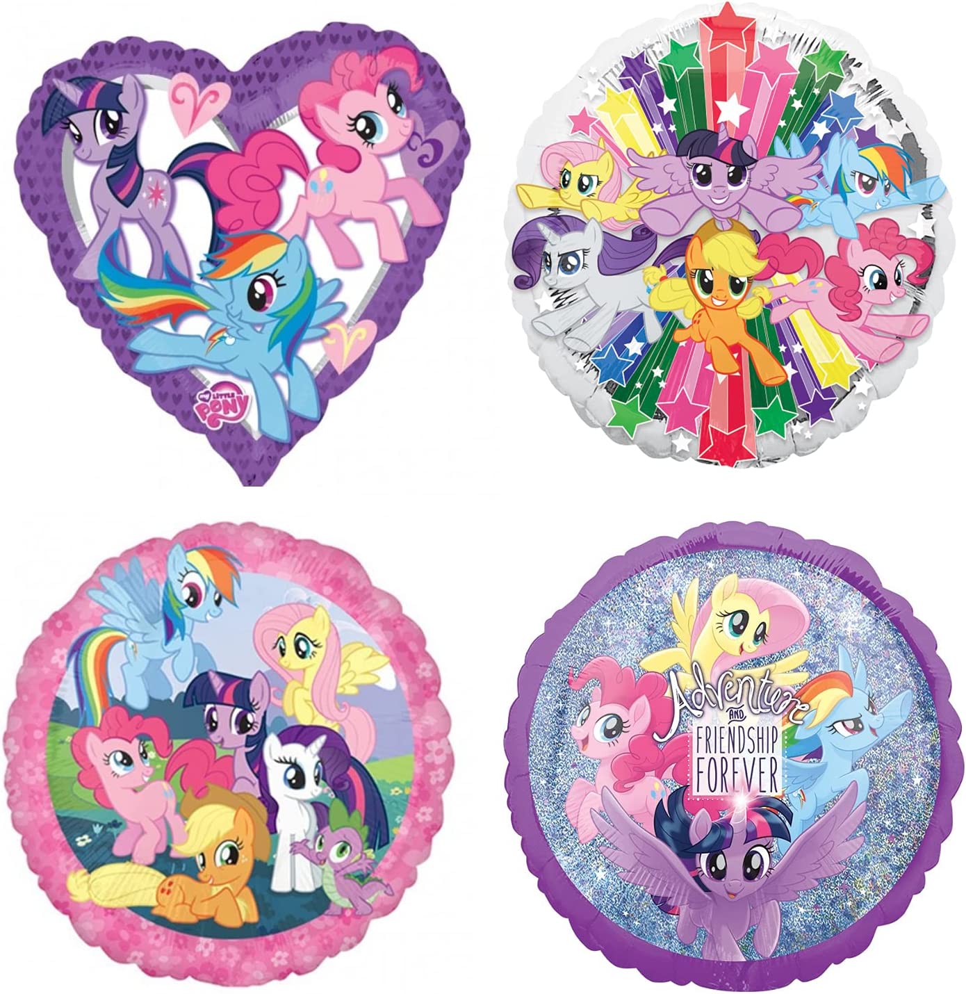 My Little Pony Party Balloon Decor - 4 Pack Of Unique Balloons For A ...