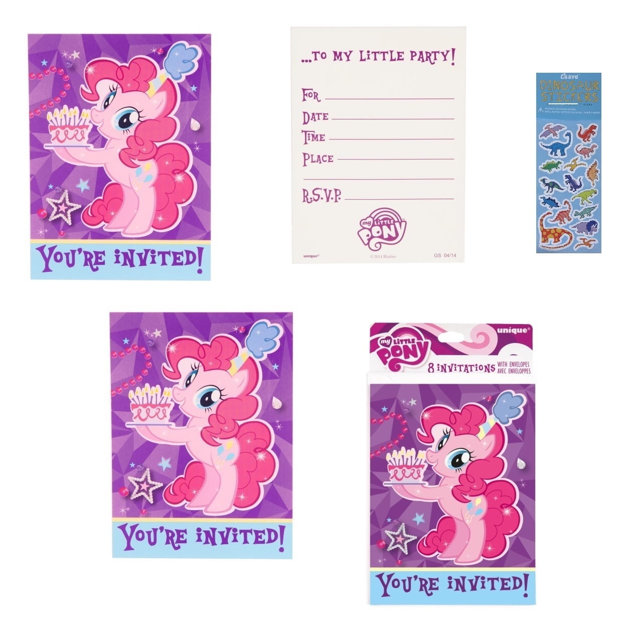 My Little Pony Party Supplies Bundle Pack includes 24 Party Invitations ...