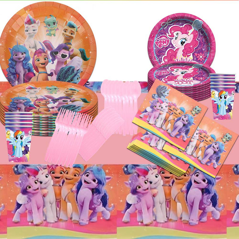 My Little Pony Party Tableware Set Plates Cup Kit Birthday Supplies ...