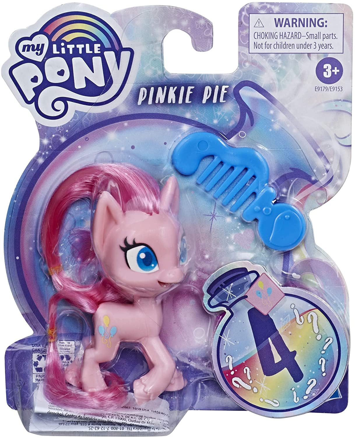 My Little Pony Pinkie Pie Pink Pony Toy with Brushable Hair, Comb, and ...