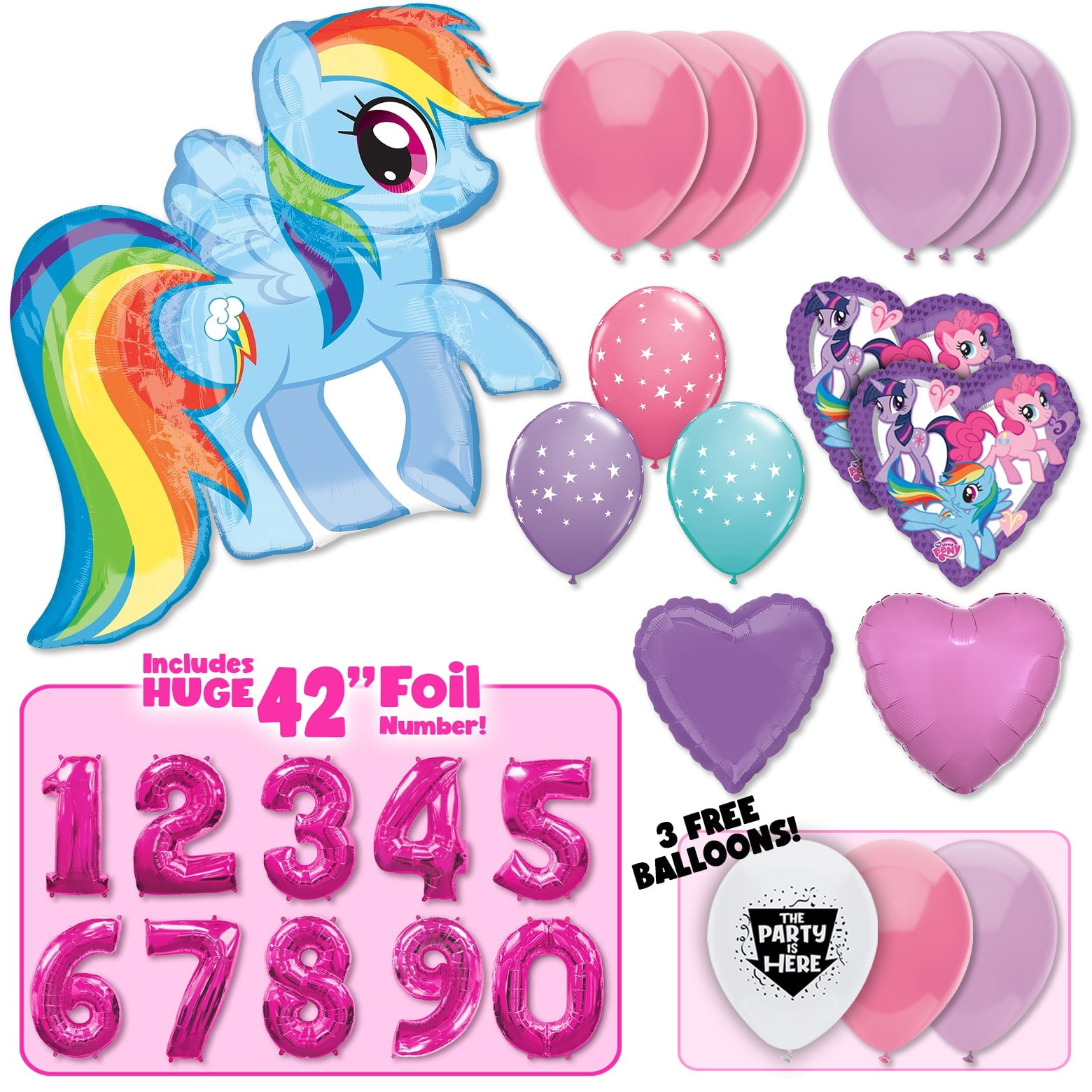 My Little Pony - Rainbow Dash Deluxe Balloon Bouquet-19pc Bundle w/ 42 ...