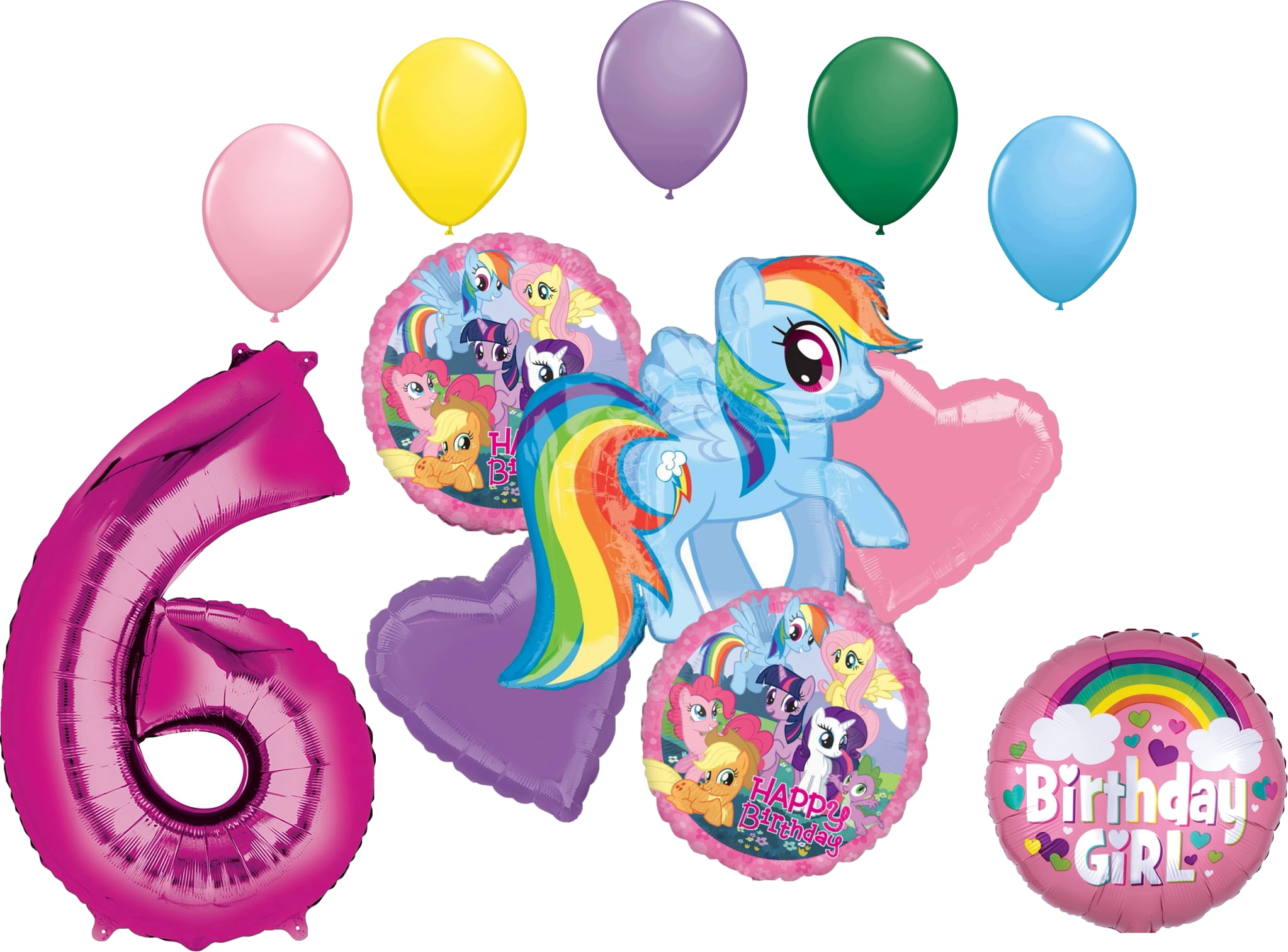 My Little Pony Rainbow Dash Friends 6th Birthday Party Balloons 12 ...