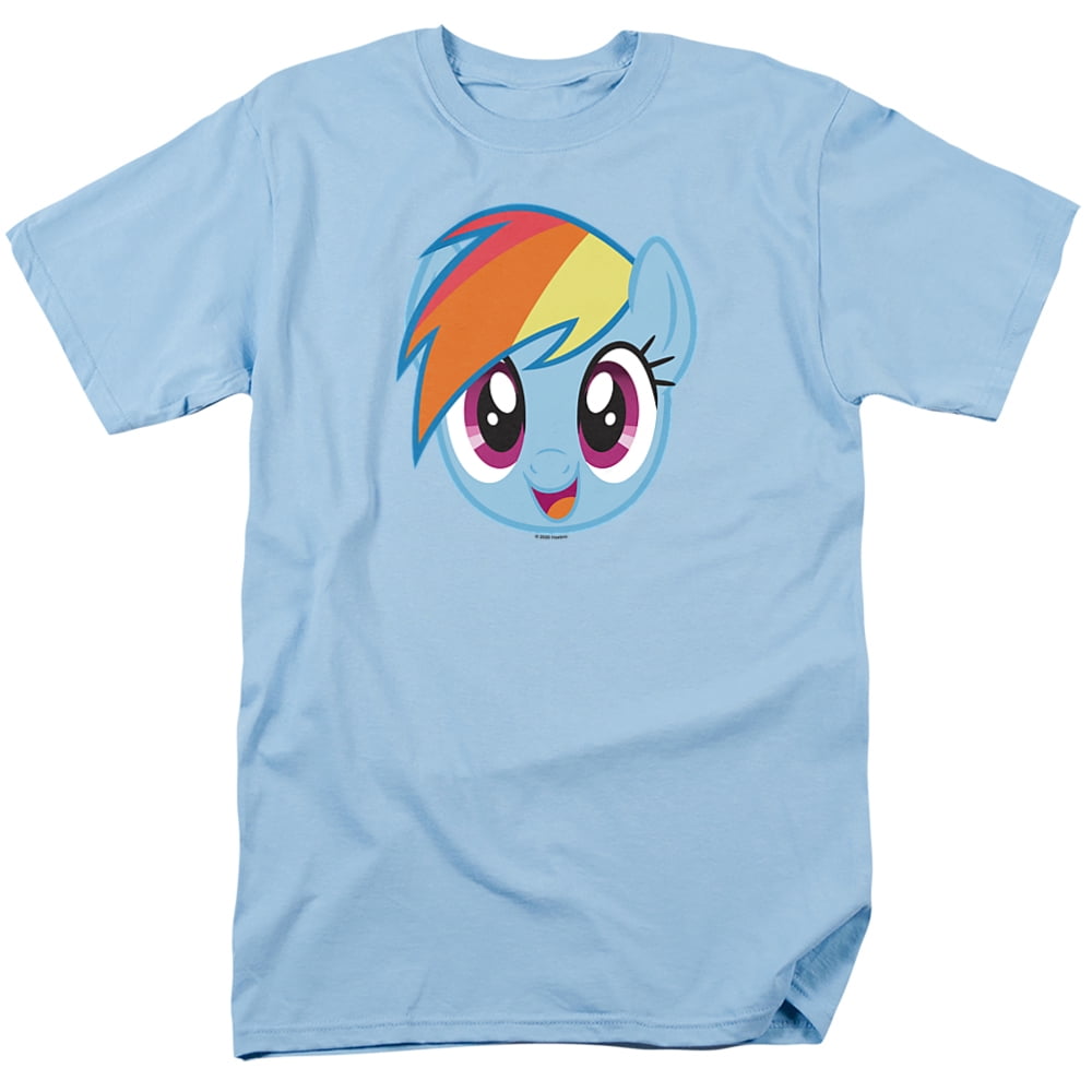 My Little Pony Rainbow Dash Face Unisex Adult T Shirt (2X-Large) Light ...