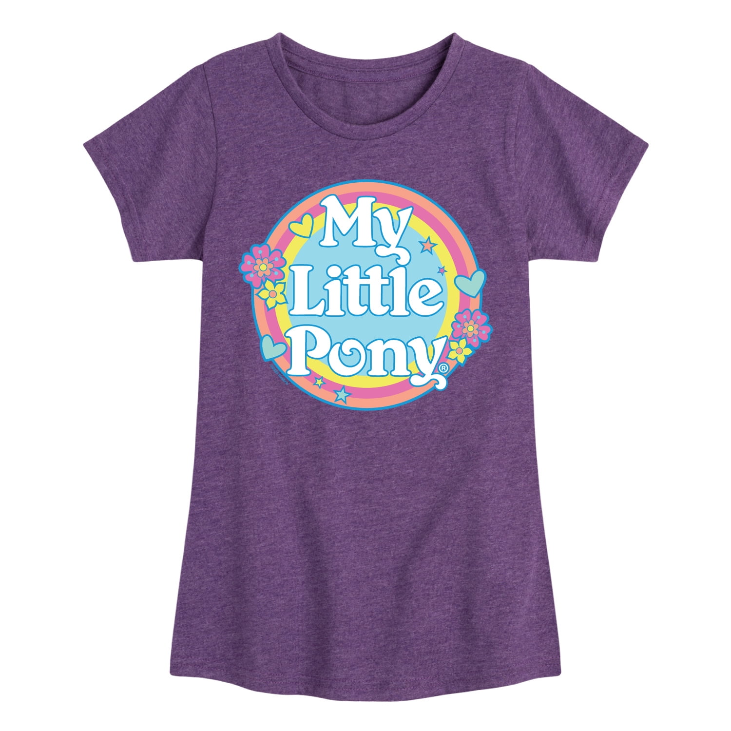 My Little Pony - Retro Rainbow Badge - Girls Fitted Short Sleeve Tee ...