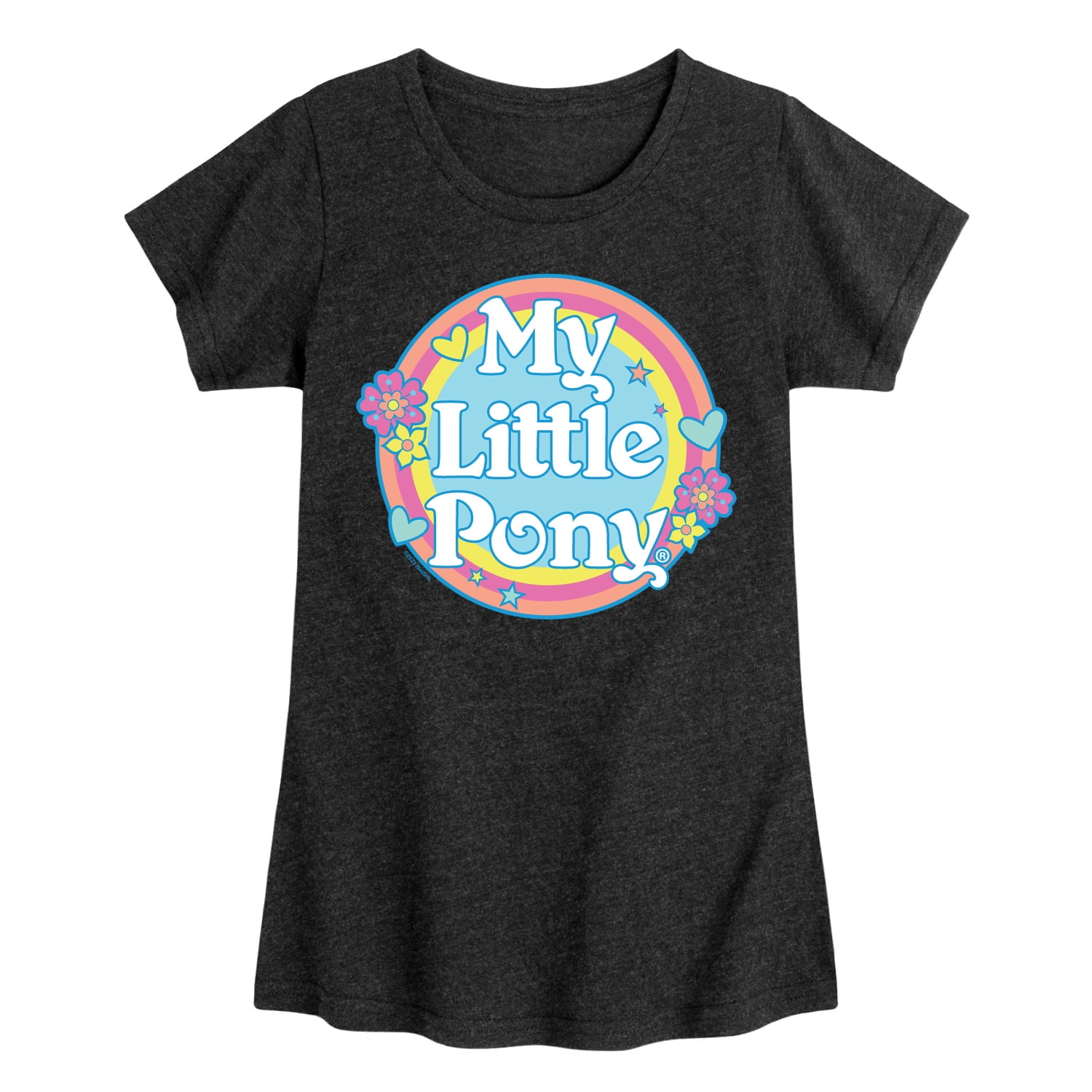 My Little Pony - Retro Rainbow Badge - Girls Fitted Short Sleeve Tee ...