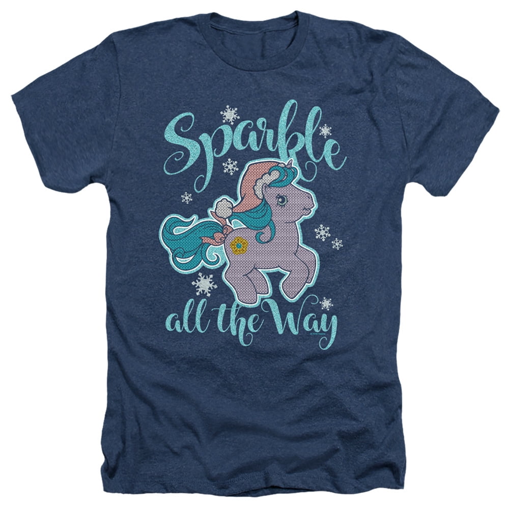 My Little Pony Retro Sparkle All The Way 2 Adult Heather T-Shirt Navy ...