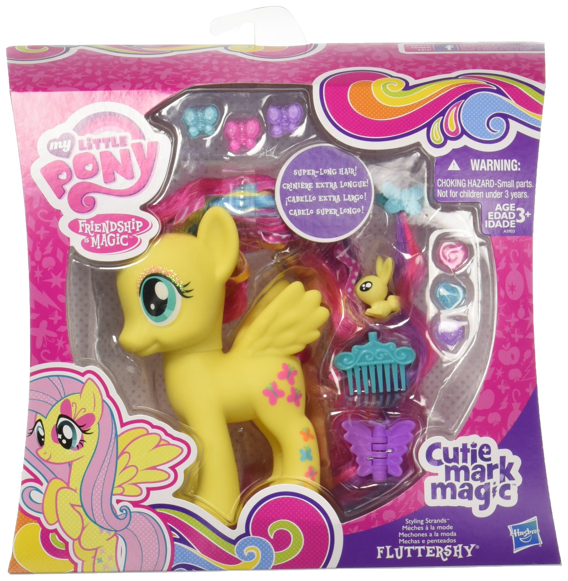 My Little Pony Styling Strands Fashion Pony Fluttershy Fashion Doll Pet ...
