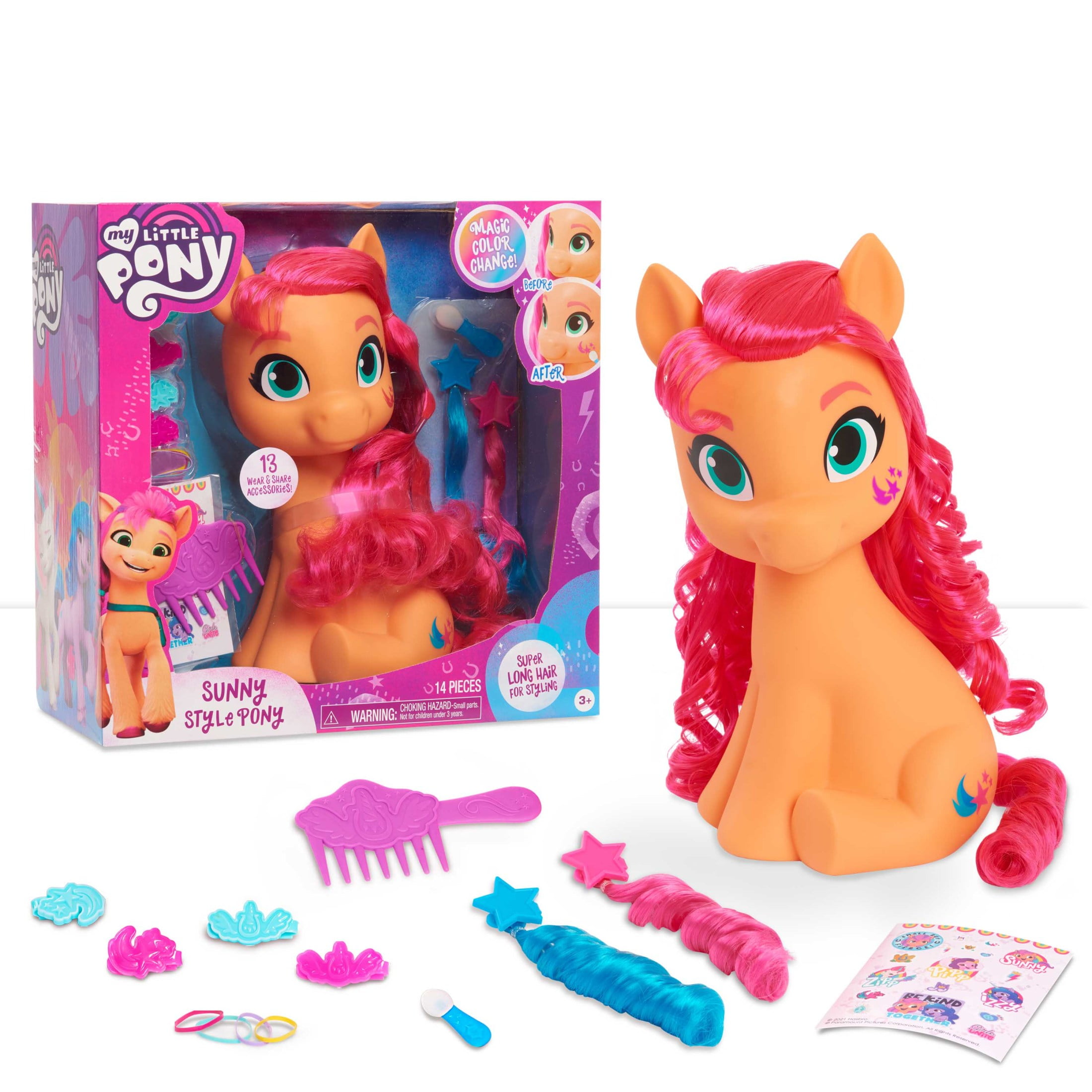 My Little Pony Sunny Starscout Styling Head, Color Change, 14-Pieces ...
