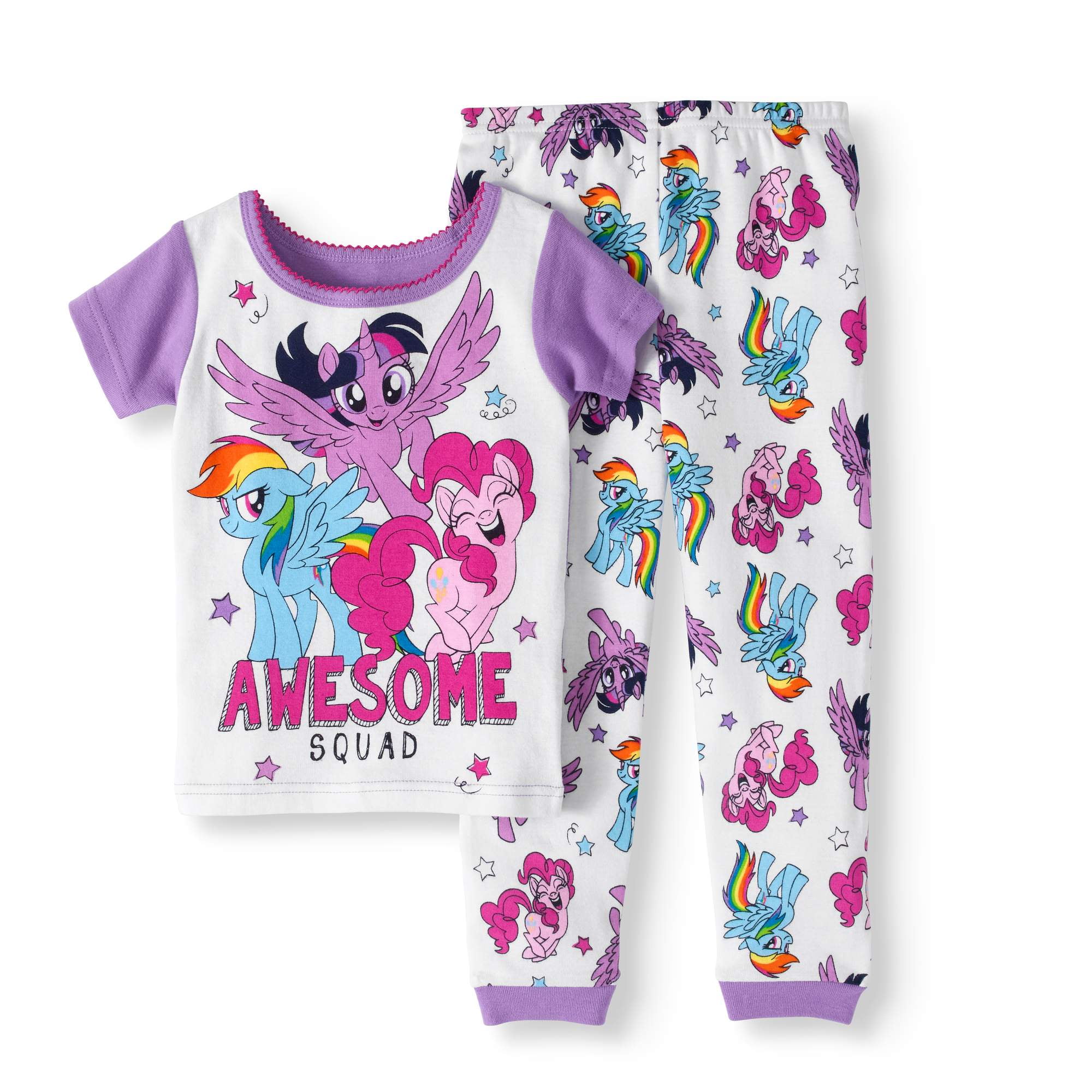 My Little Pony Toddler girl cotton tight fit pajamas, 2pc set - Walmart.com